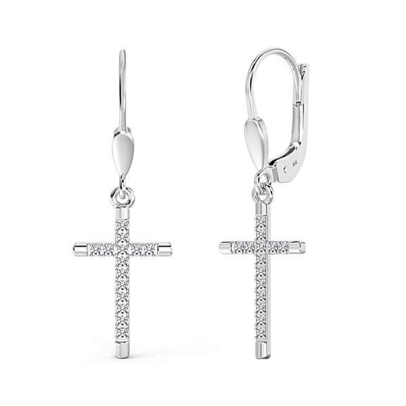 925 Sterling Silver Cross Drop Earrings for Men and Women Classic ...