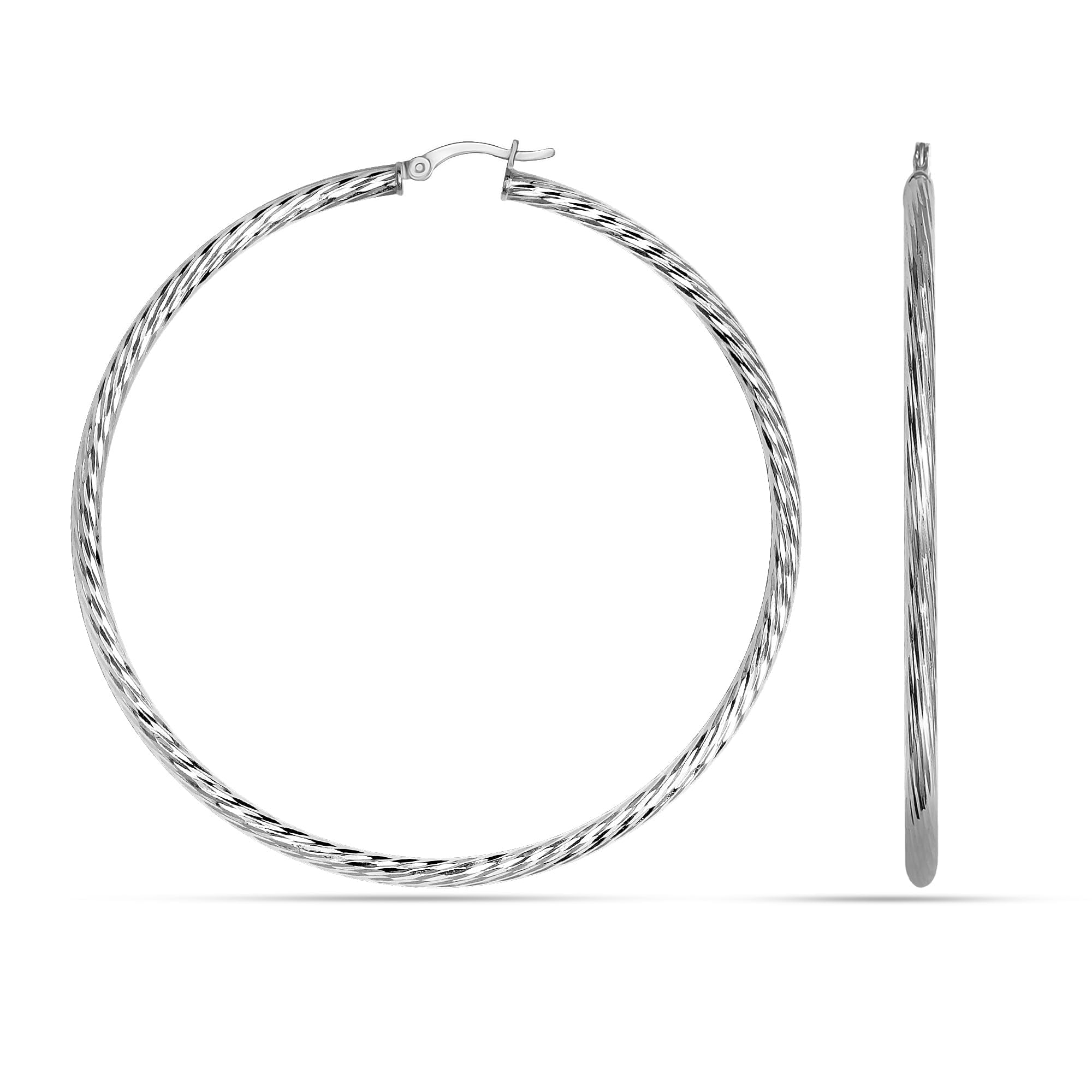 LeCalla 925 Sterling Silver Hoop Earrings for Women, Extra Large ...