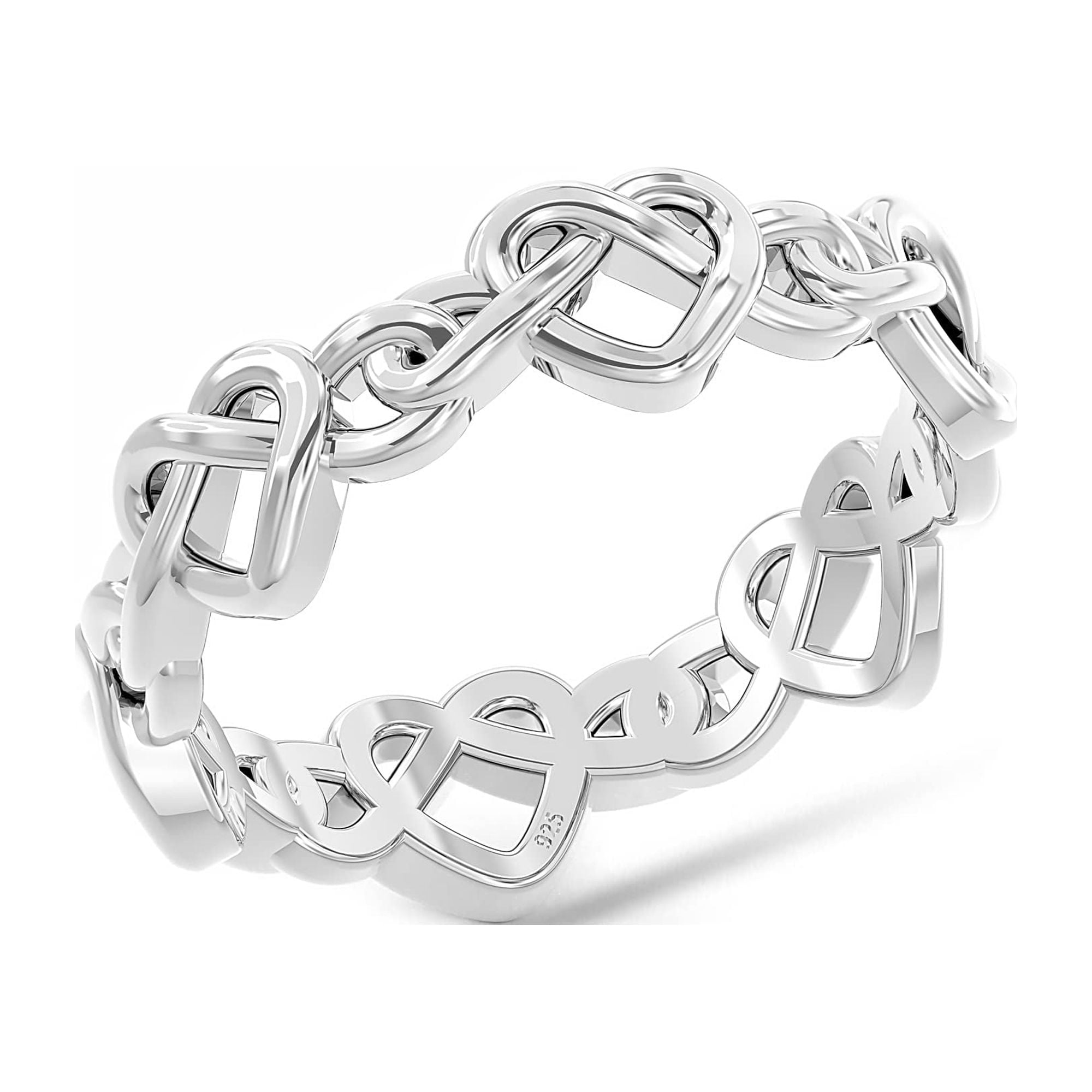 LeCalla 925 Sterling Silver Hypoallergenic Heart Knot Rings for Women ...