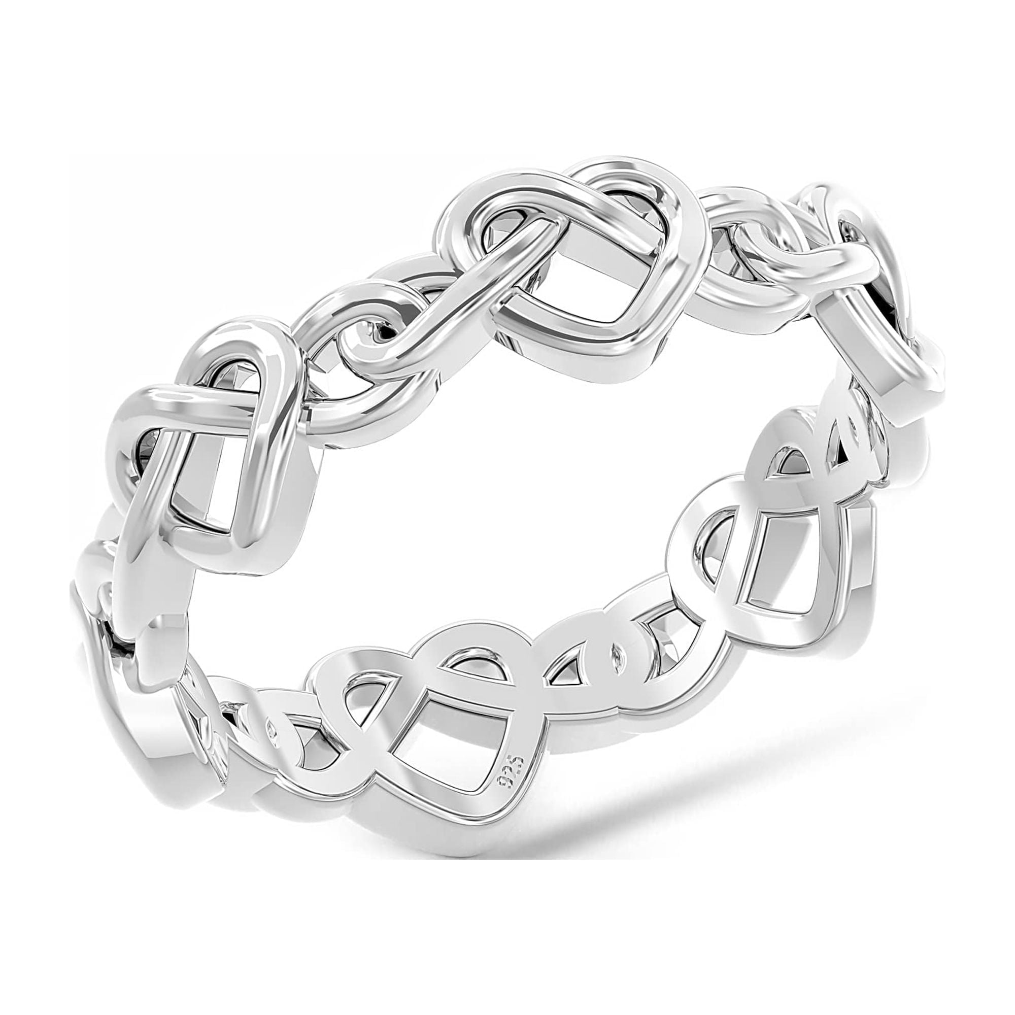 LeCalla 925 Sterling Silver Hypoallergenic Heart Knot Rings for Women ...