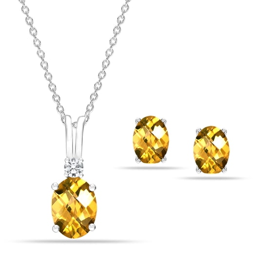 LeCalla 925 Sterling Silver Pendant Necklace and Earrings Set ...