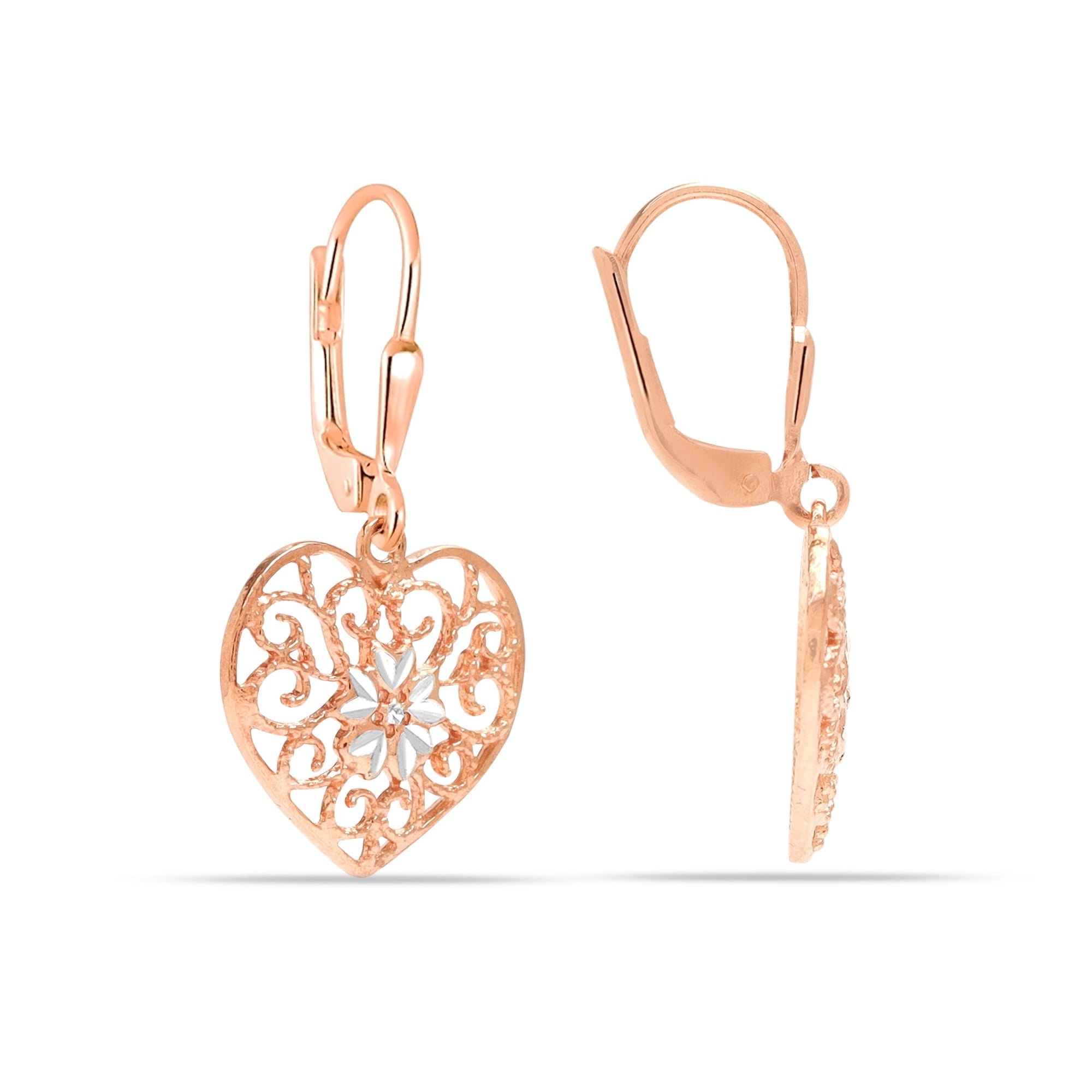 LeCalla 925 Sterling Silver Jewelry Filigree Diamond-Cut Drop Dangler ...