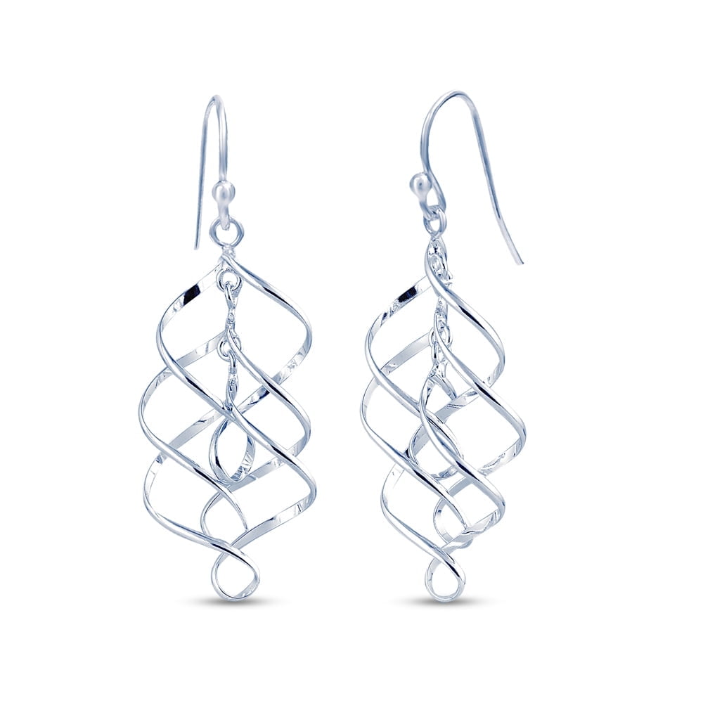 LeCalla 925 Sterling Silver Jewelry Infinity Knot Twist French-Wire ...