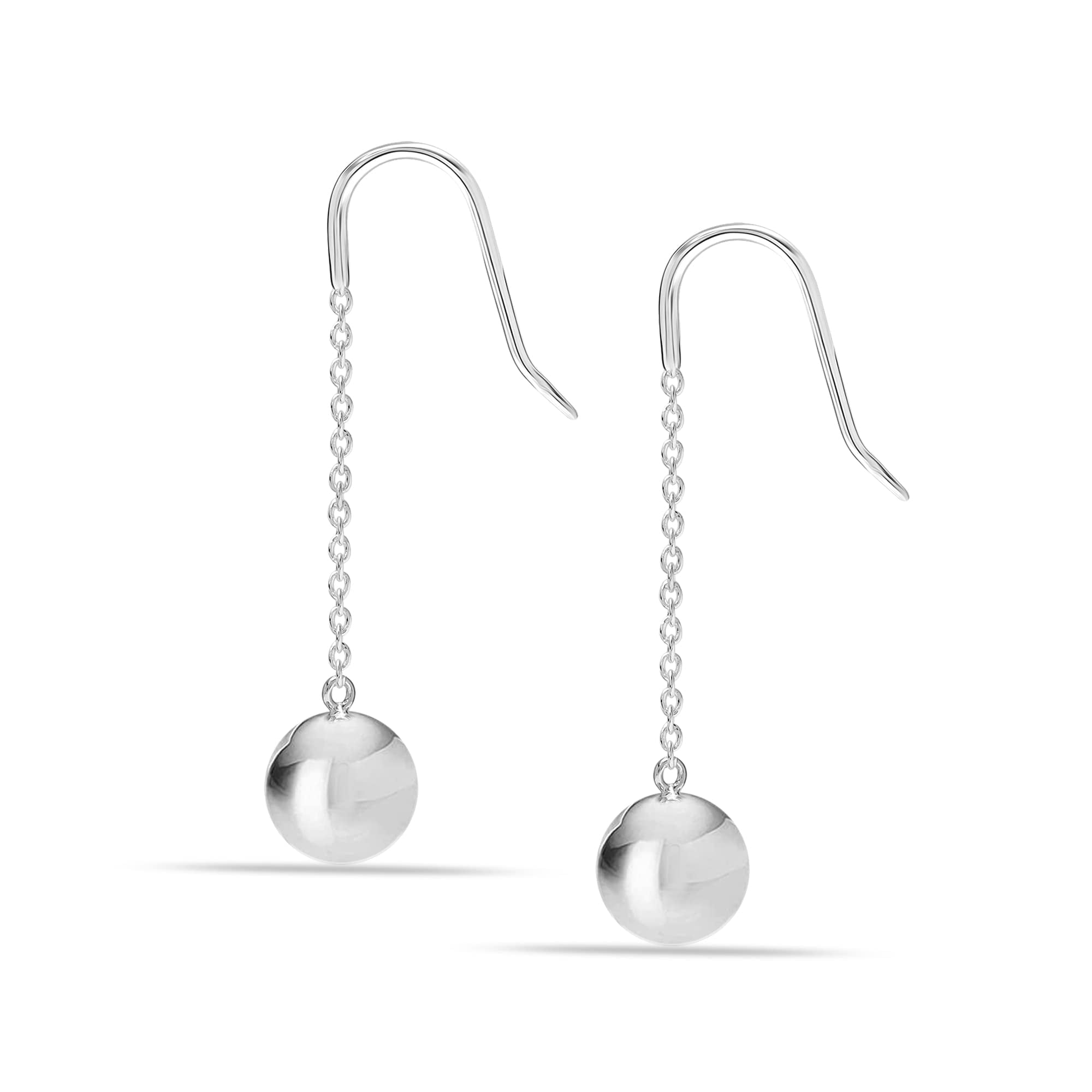 LeCalla 925 Sterling Silver Light-Weight Classic Beaded Ball Hook Drop ...