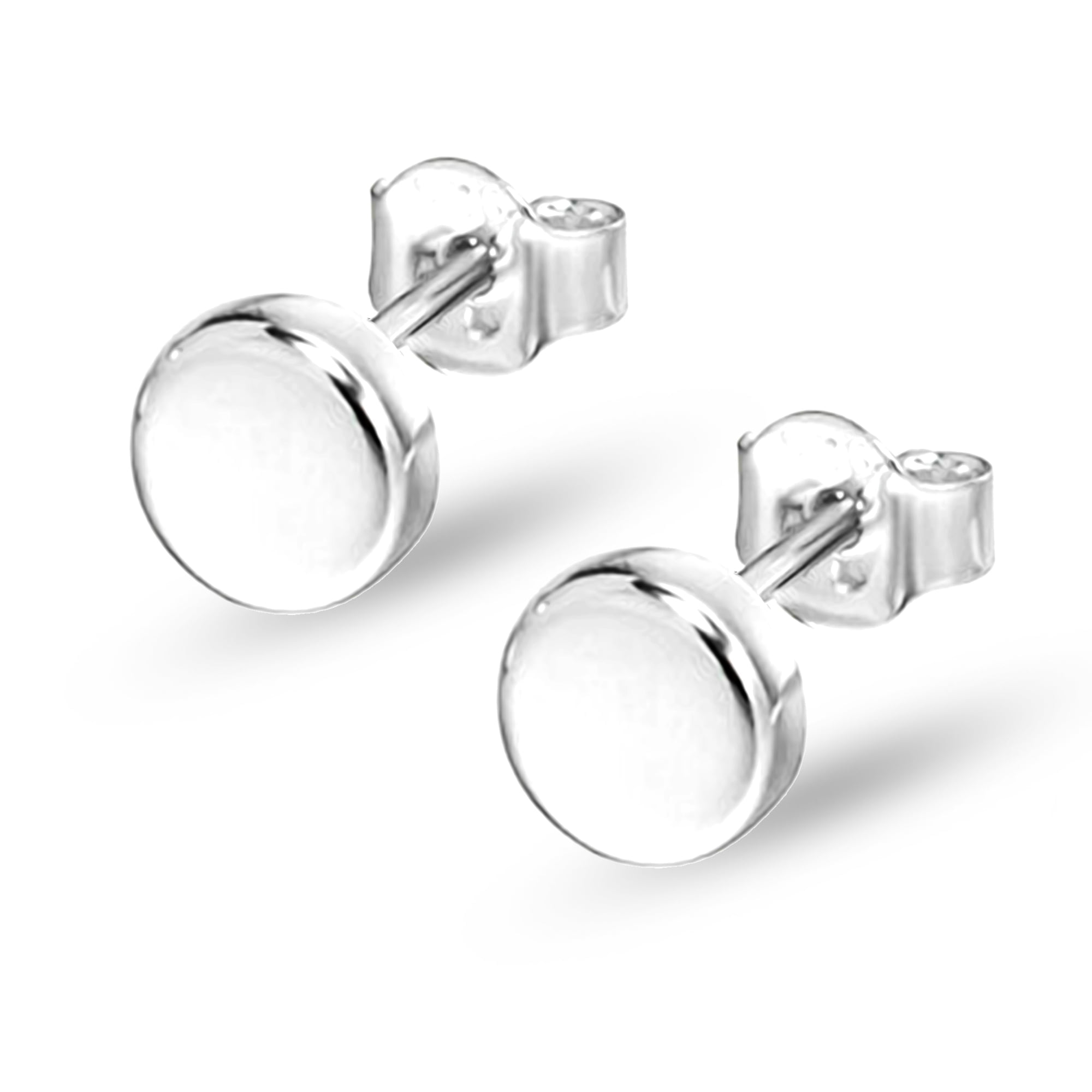 LeCalla 925 Sterling Silver Small Round Stud Earrings, Light-Weight, 5MM for Women and Teen ...