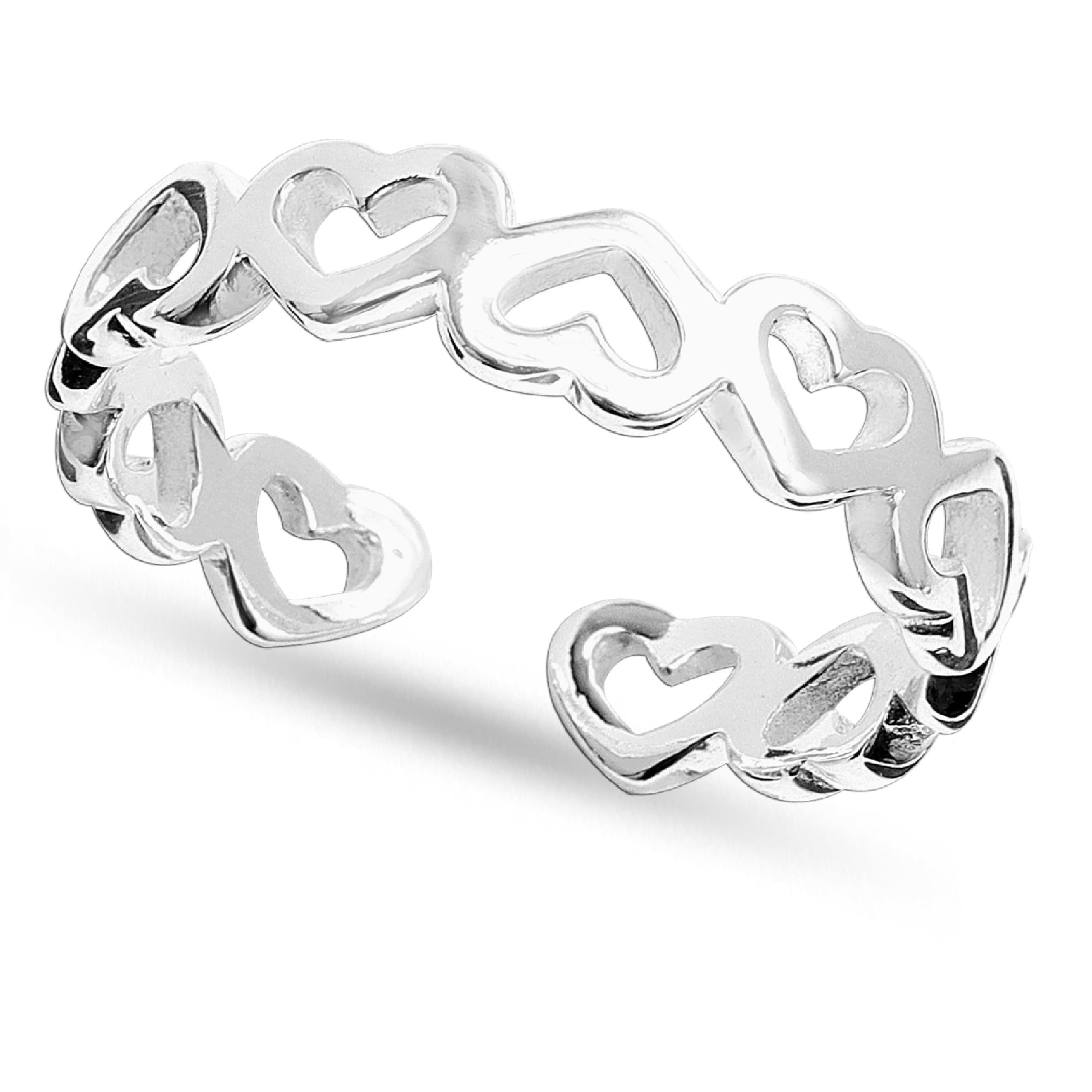 LeCalla Sterling Silver Hypoallergenic Multi-Heart Toe Rings - Walmart.com