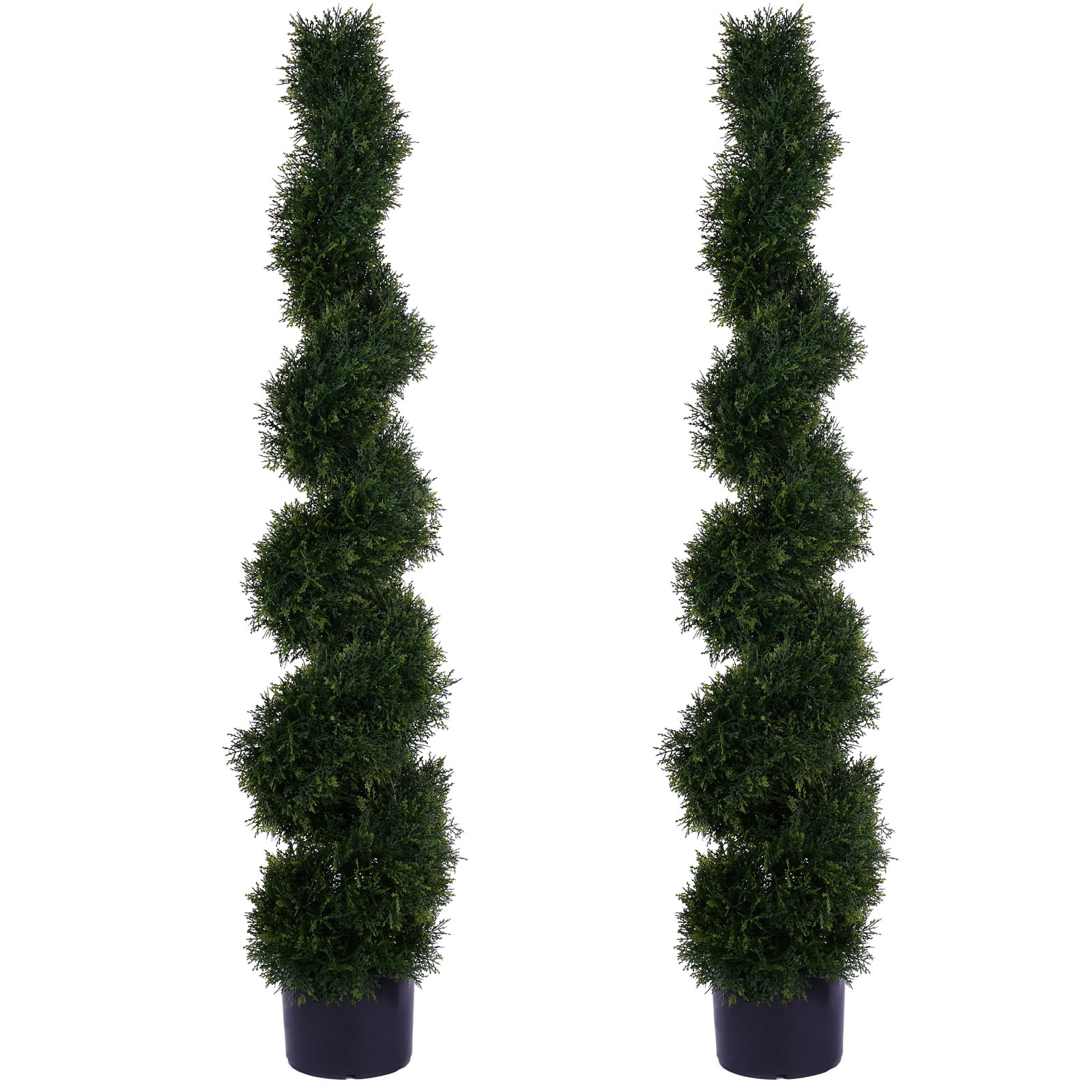 TINTEC Artificial 5-Foot UV-Resistant Boxwood Spiral Cypress-Outdoor ...