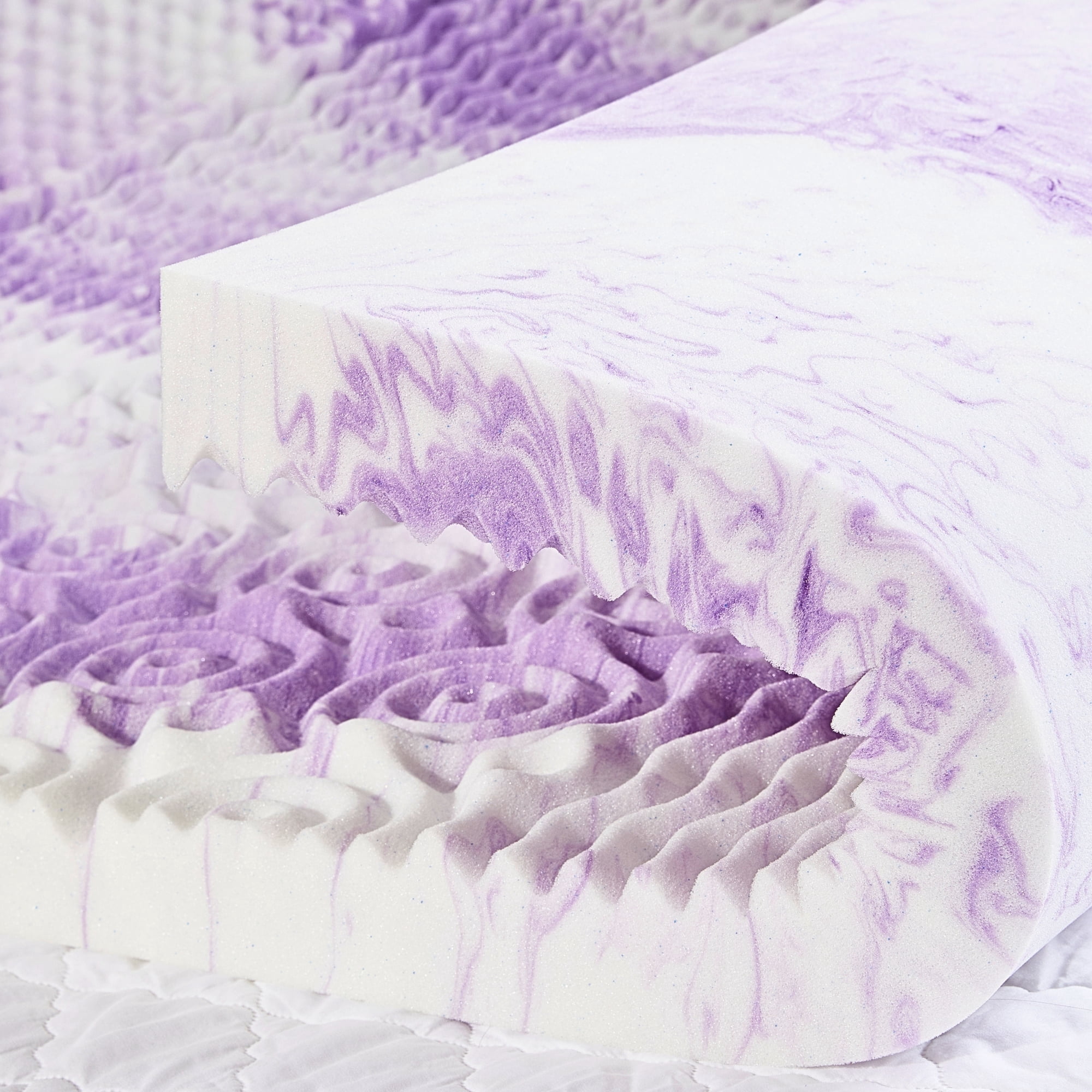 LeChapitre 3 Inch 5-Zone Gel Infused Memory Foam Egg Crate Mattress ...