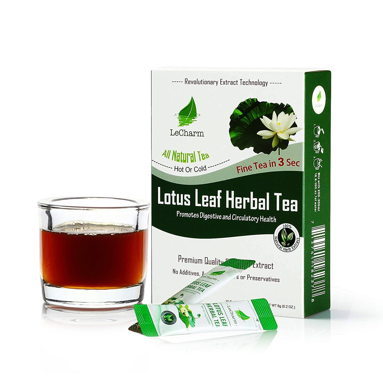LeCharm Organic Lotus Leaf Instant Tea 100% Natural Tea Extract ...