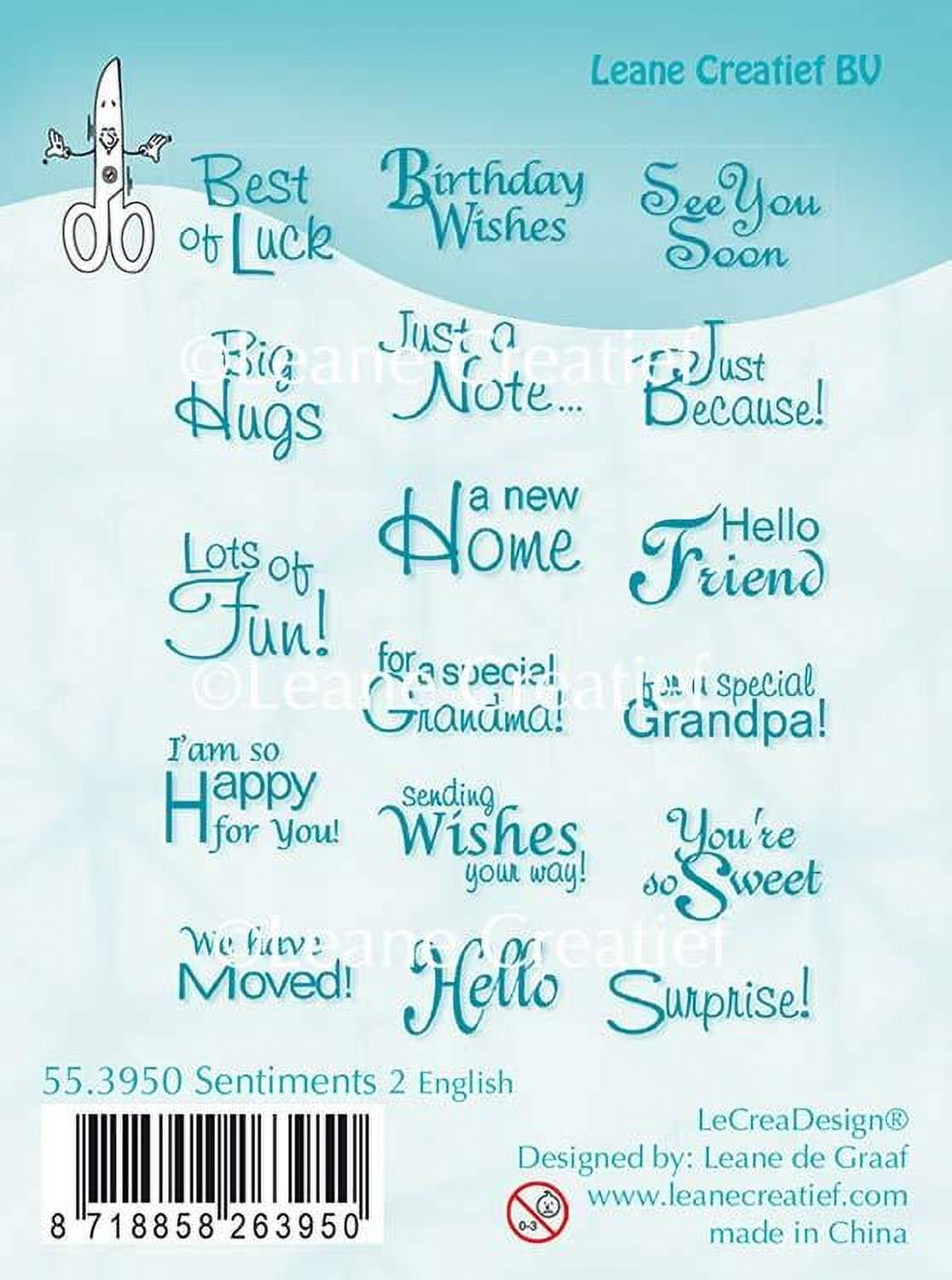 Leane Creatief LeCreaDesign Clear Stamp - Sentiments English Text 2 ...