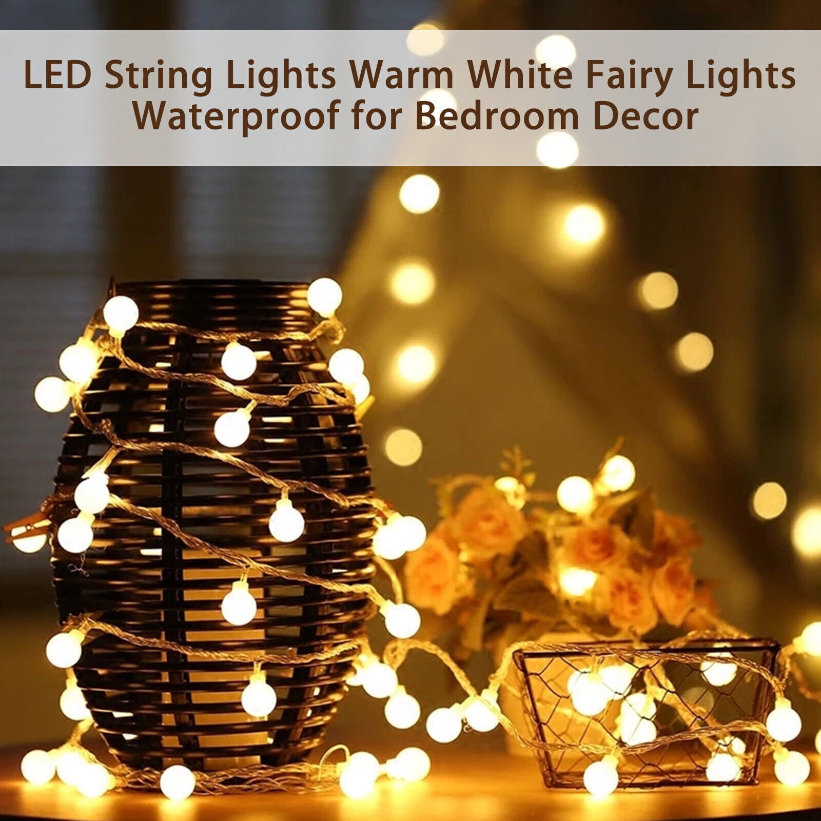 LeD Fairy String Ball Lights Party Garden Christmas Home Decor Battery ...
