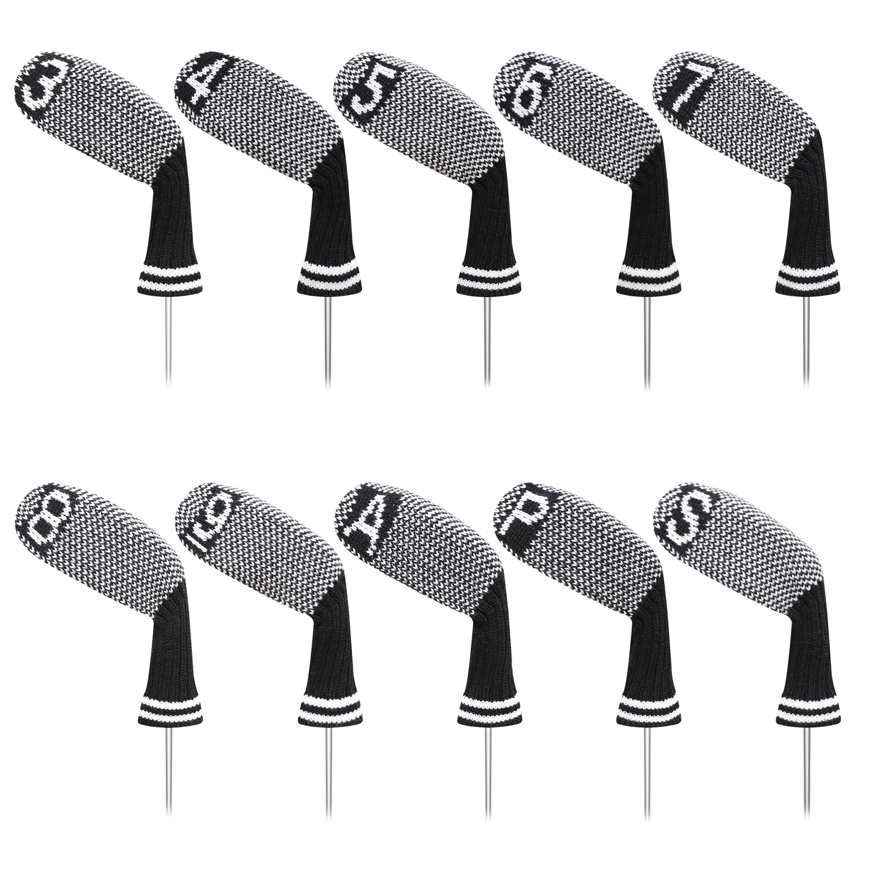 LeFeng 10pcs Knitted Golf Iron Head Covers 3-9/A/P/S Set - Lightweight and Durable Material ...