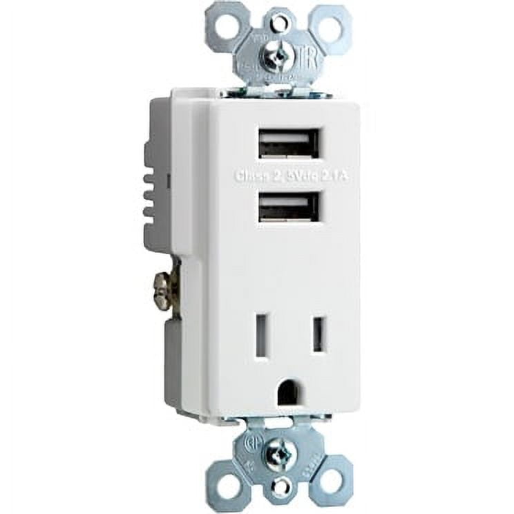 LeGrand Combo Wall USB Charger Tamper Resistant Receptacle Outlet 2 ...