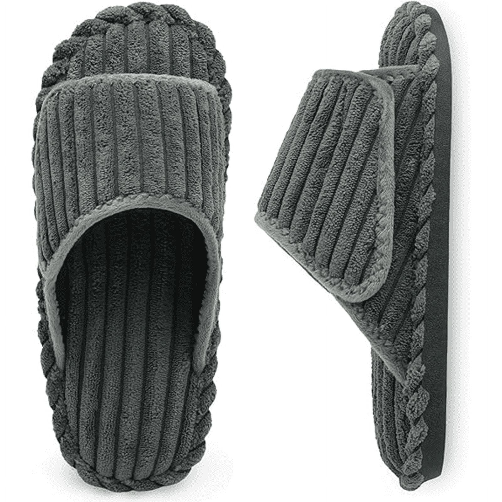 Leisfit Memory Foam Slippers for Women Adjustable Open Toe House ...