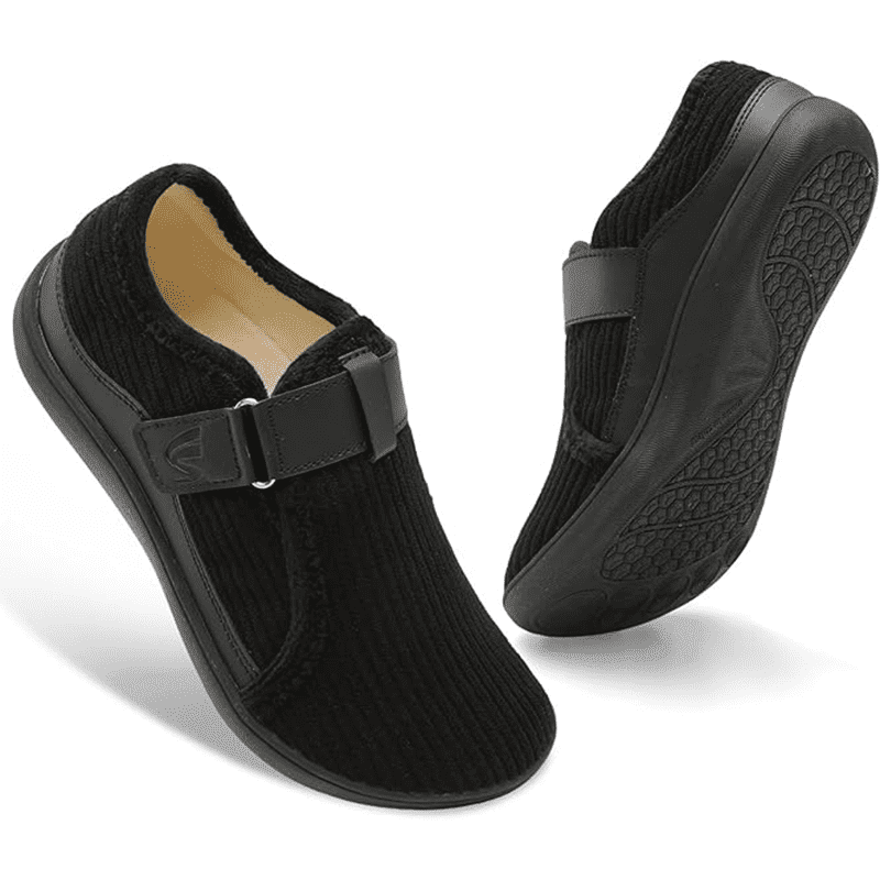 Leisfit Womens Wide Diabetic Shoes Adjustable House Shoes Cozy Walking ...