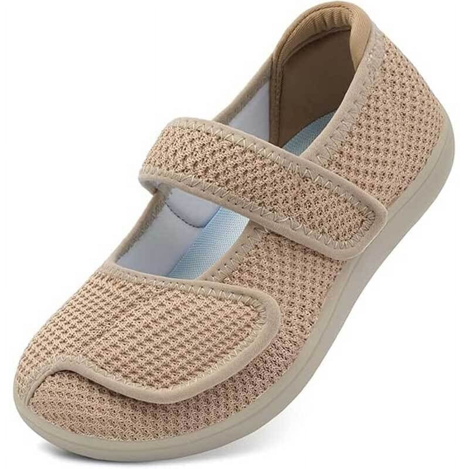 Leisfit Wide Width Women Shoes Adjustable Mary Jane Diabetic Shoes Arthritis Edema Slip on ...