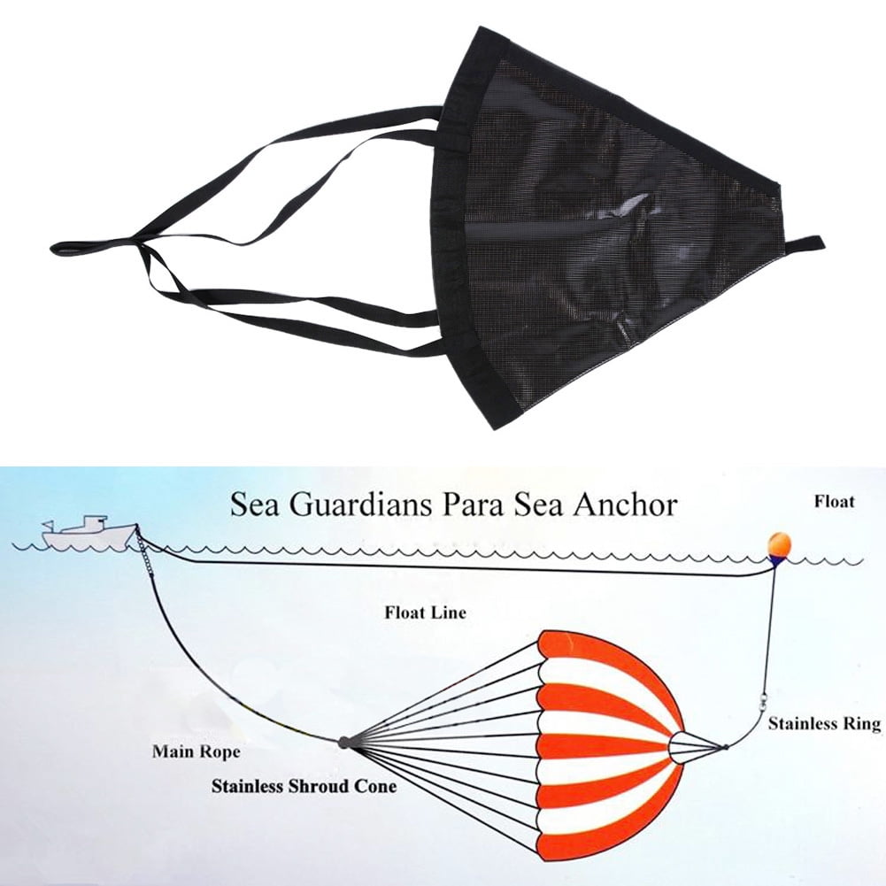 LeKY 24/32/42/53inch Anchor Trolling Drift Sock Sea Brake Kayak Boat ...