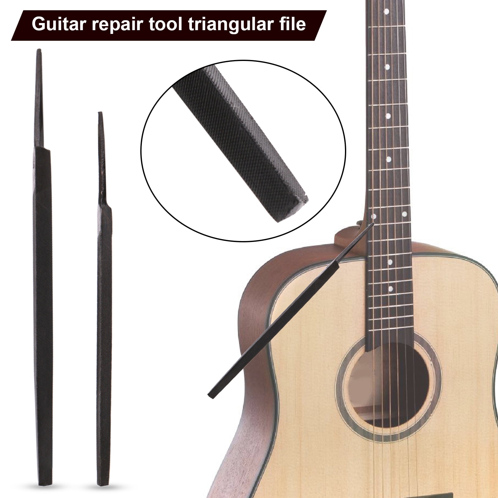 LeKY Guitar File Precise Ergonomics Handle Long Fret End Dressing File ...