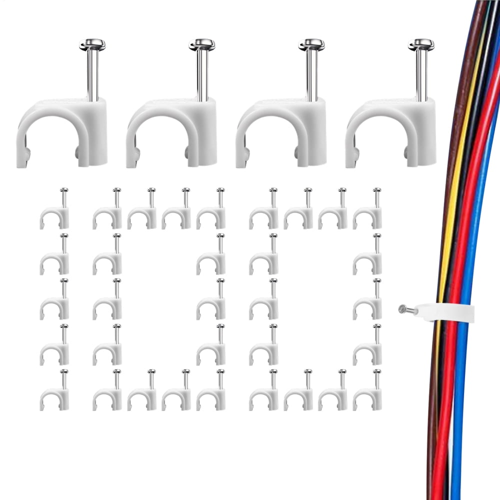 LeKing Cable Wall Clip 100 Pieces Wire Clips for Cords Network Cable ...