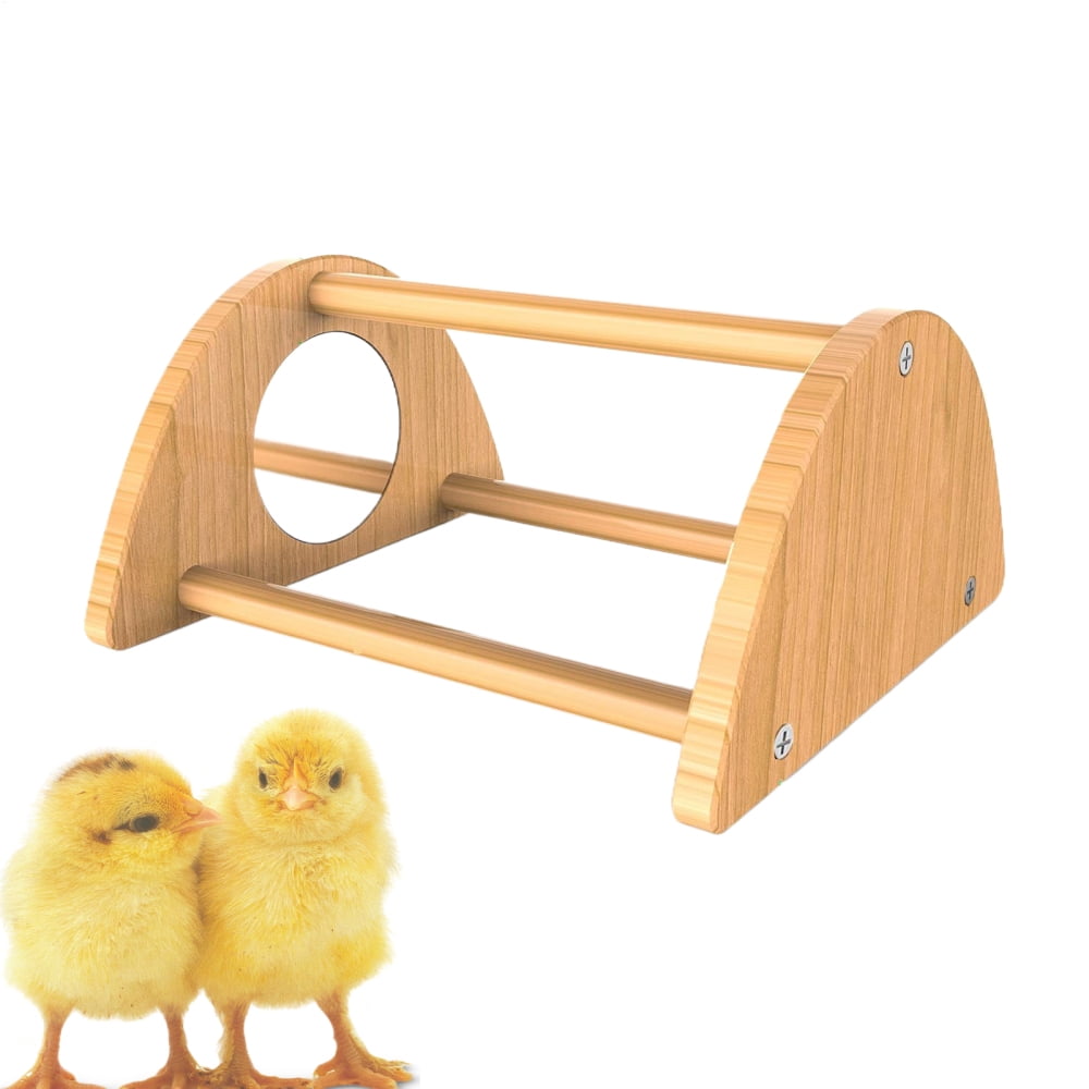 LeKing Chick Perch for Brooder Mini Chick Perch with Mirror Interactive Wood Chicken Roosting ...