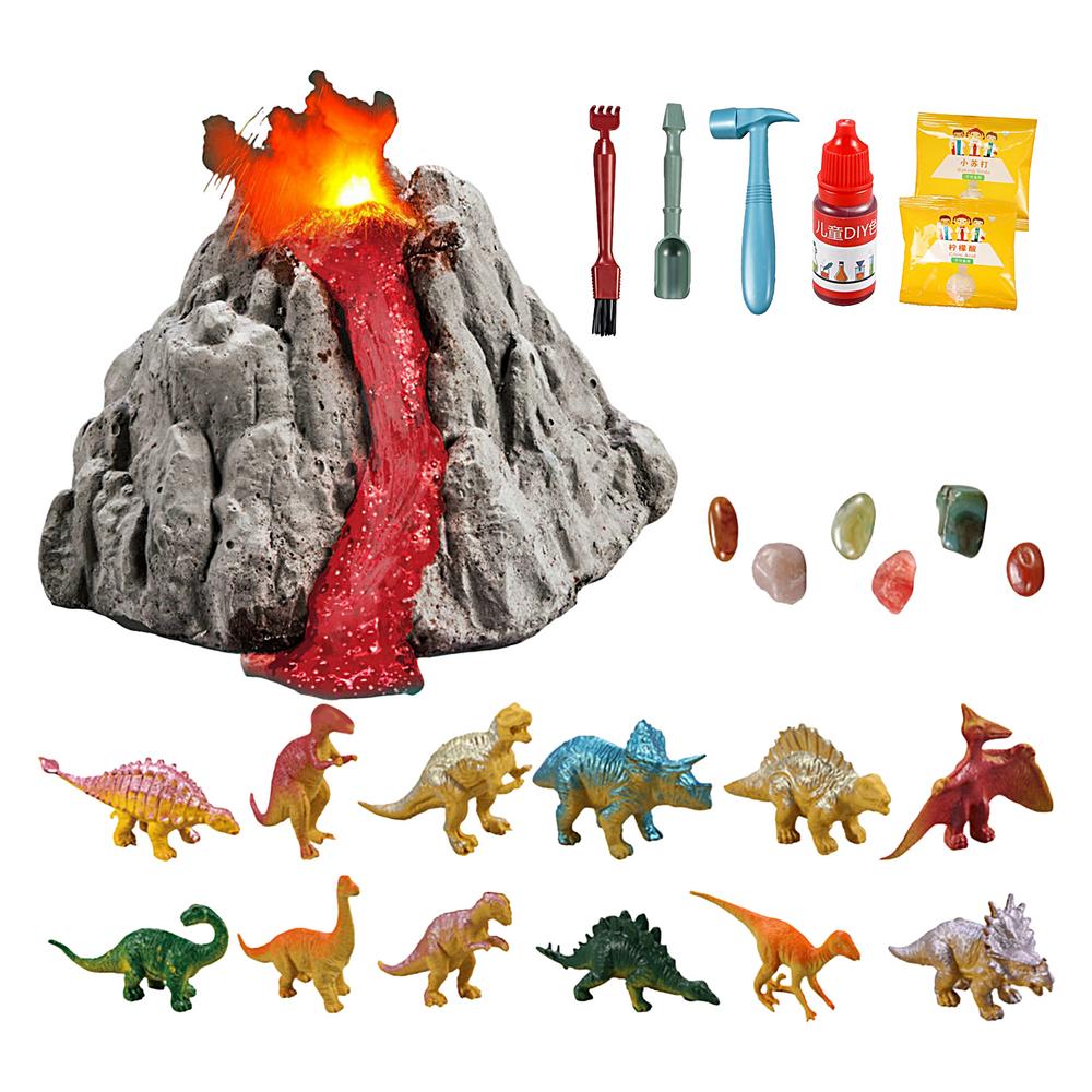 LeKing Dinosaur Fossil Digging Kit Multiple Dinosaur Model Toys Volcano ...