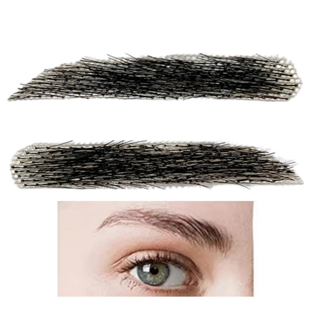 LeKing False Eyebrows Human Hair 1 Pair Handmade Hair Brows Reusable ...