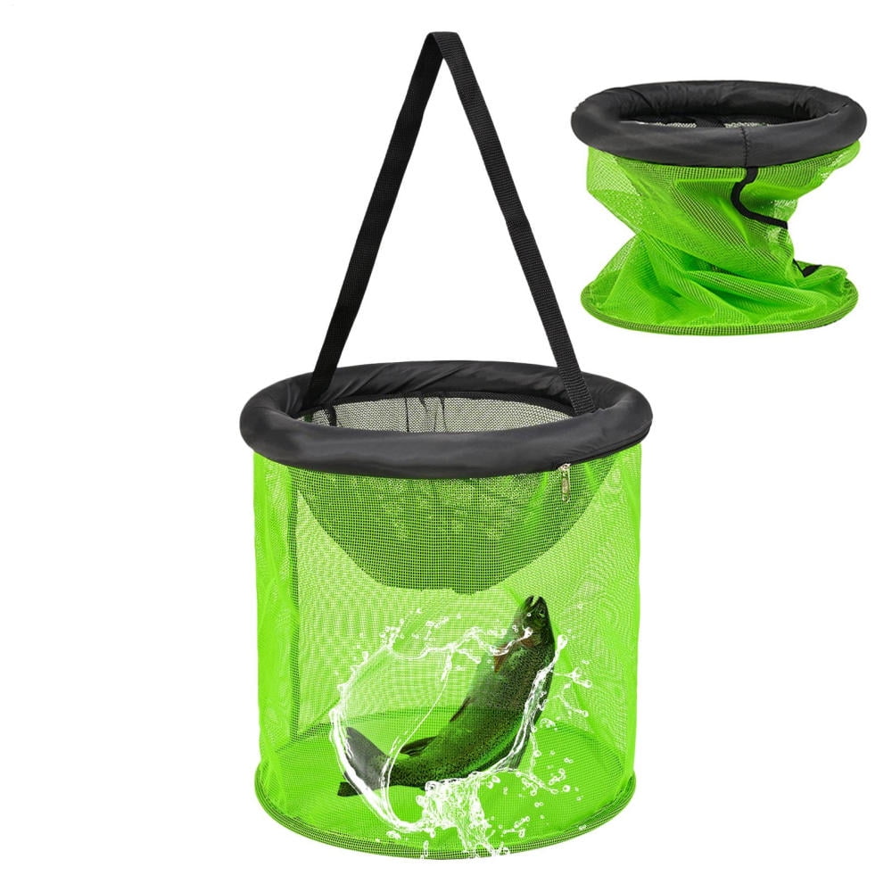 LeKing Floating Fish Basket Foldable Live Lure Net Cage Portable Round ...