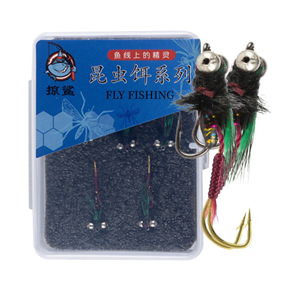 LeKing Fly Fishing Lures Fly Bait Assortment Kit 5 Pieces Realistic ...