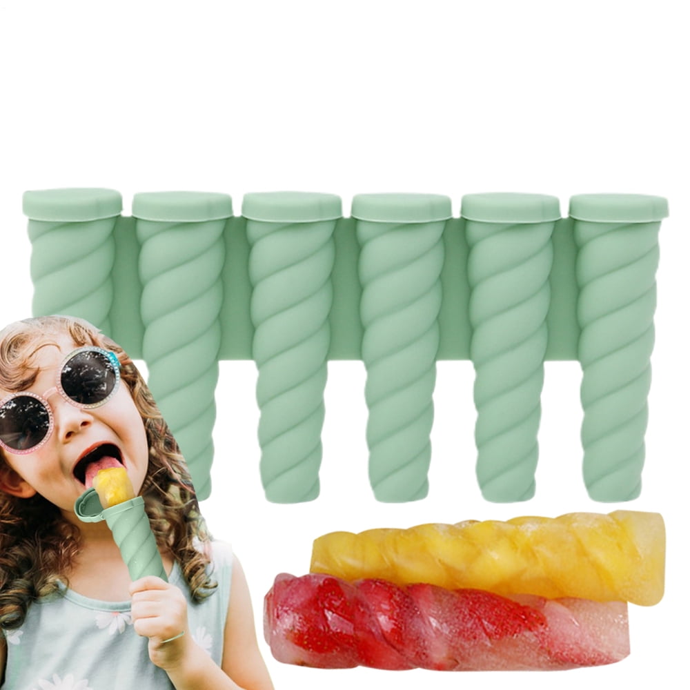 LeKing Homemade Ice Pop Molds 6-Hole Silicone Mold for Pop Making Tool ...