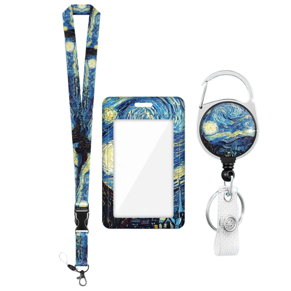 LeKing ID Badge Holder with Lanyard Retractable ID Badge Holders Name ...