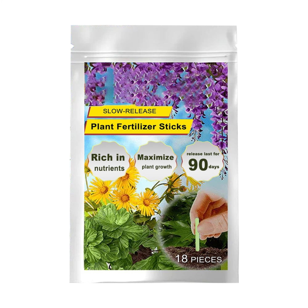LeKing Indoor Plant Food Spikes Plant Fertilizer Spikes Slow Release Natural 18 Pieces Nutrients ...