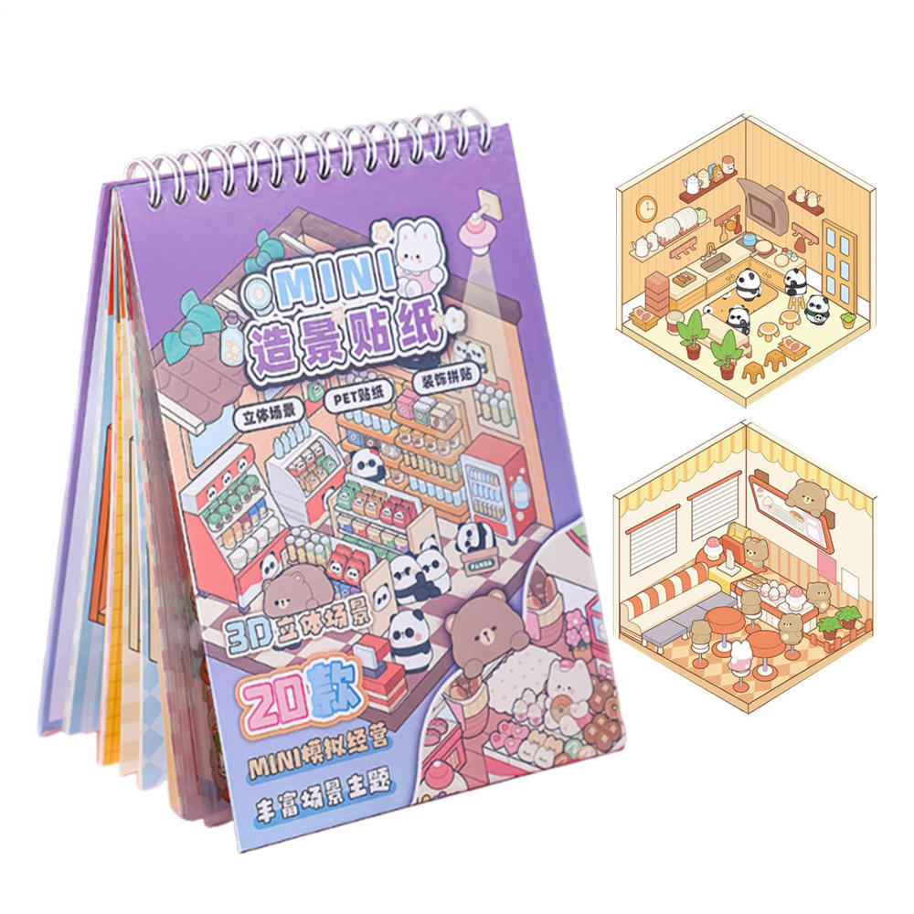 LeKing Miniature Stickers for Crafts Scrapbook House Scene Stickers ...