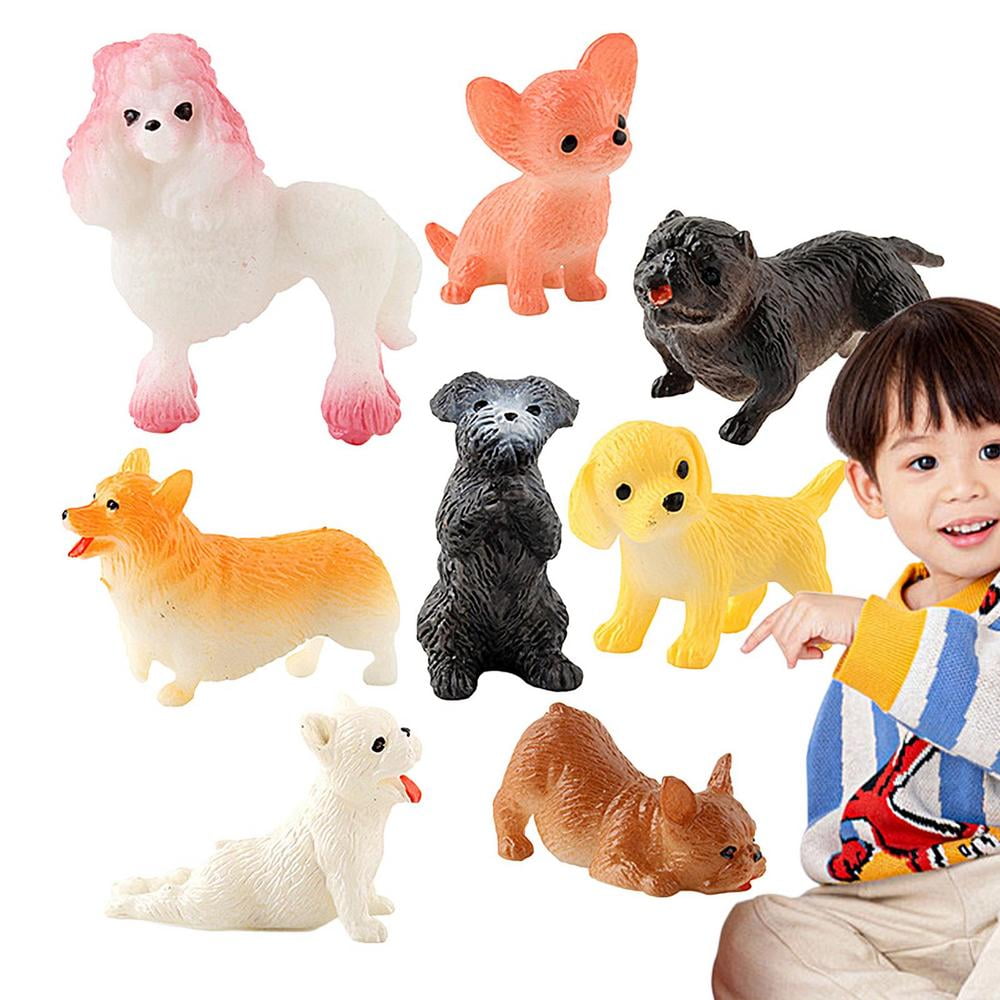 LeKing Small Dog Figurines 8 Pieces Desktop Puppy Figures Realistic ...