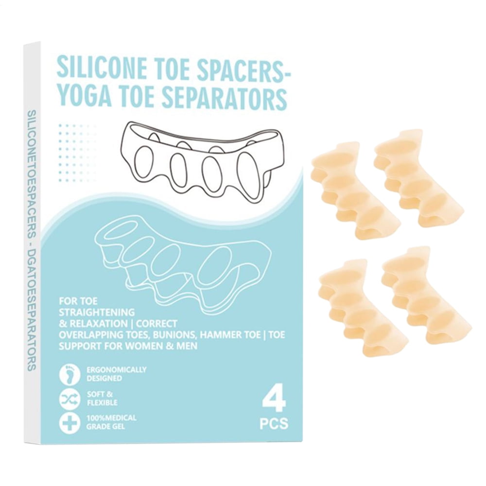 LeKing Toe Spacers for Men Silicone Feet Stress Reliever 4 Pieces ...