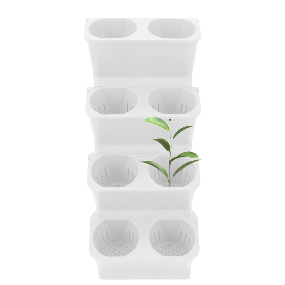 LeKing Vertical Garden Planter Wall-Mounted Flower Pots 4 Pieces ...