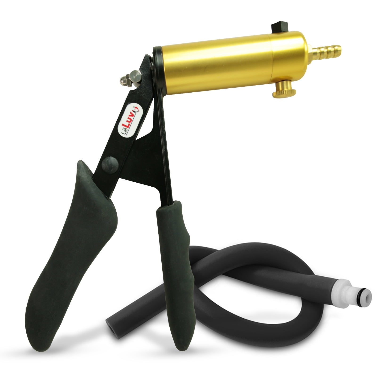 LeLuv Ultima Black Brass Vacuum Pump Handle with Gauge & Clear Hose ...