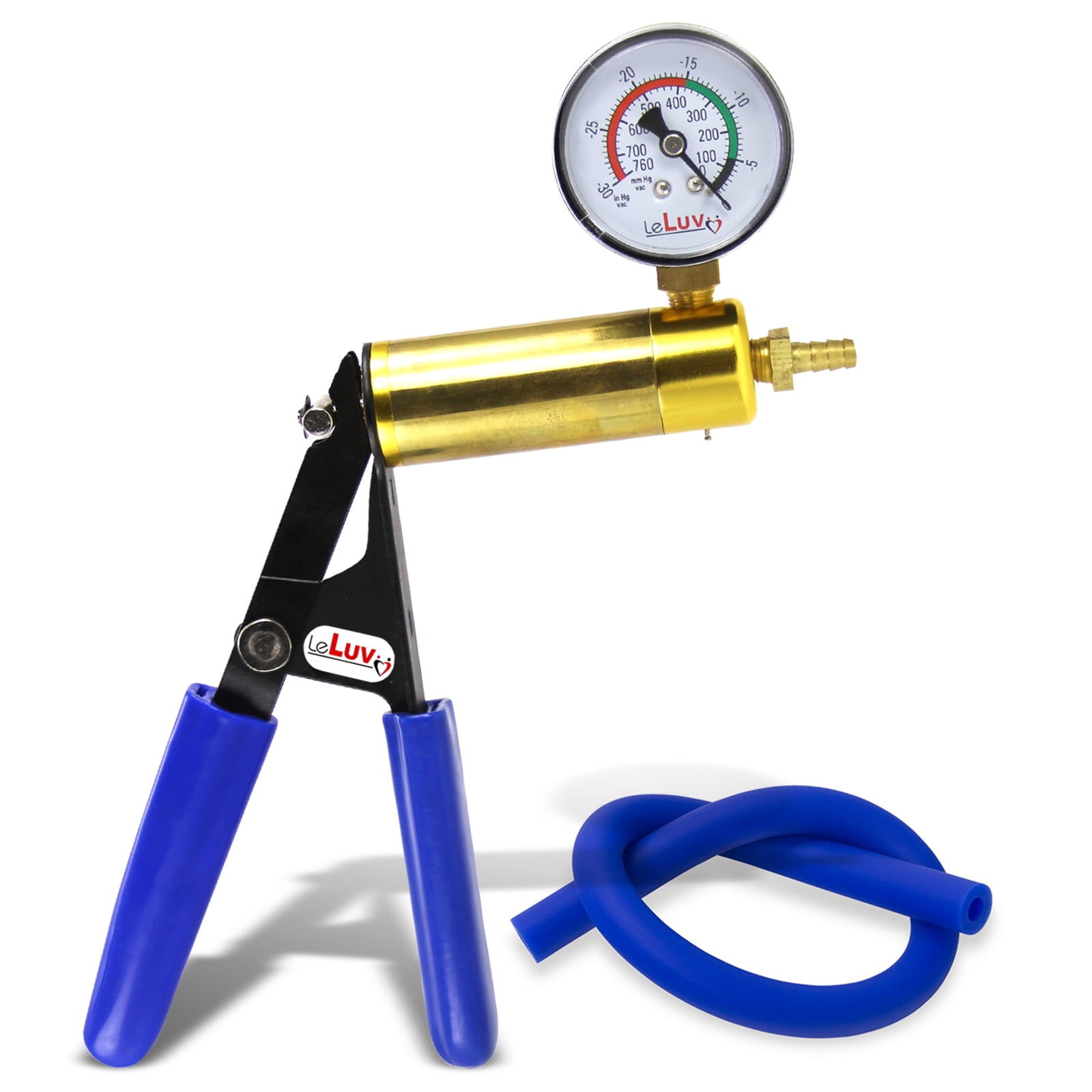 LeLuv Ultima Black Brass Vacuum Pump Handle with Gauge & Clear Hose ...
