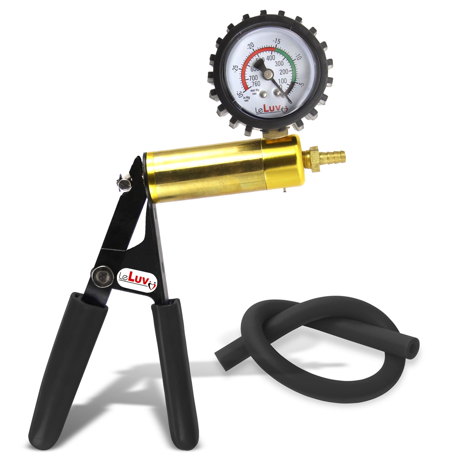 LeLuv Ultima Black Brass Vacuum Pump Handle with Protected Gauge ...