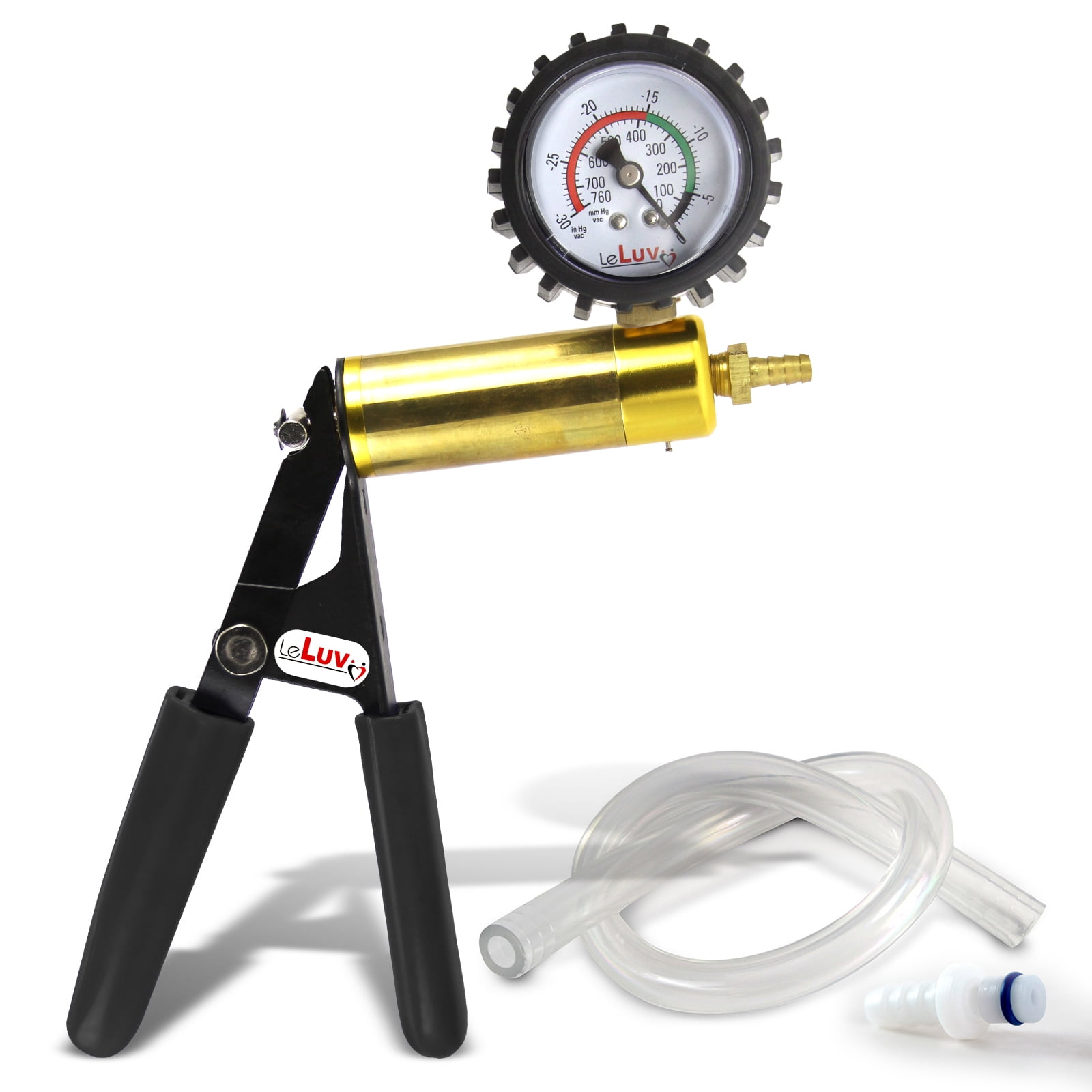 LeLuv Ultima Black Brass Vacuum Pump Handle with Protected Gauge ...