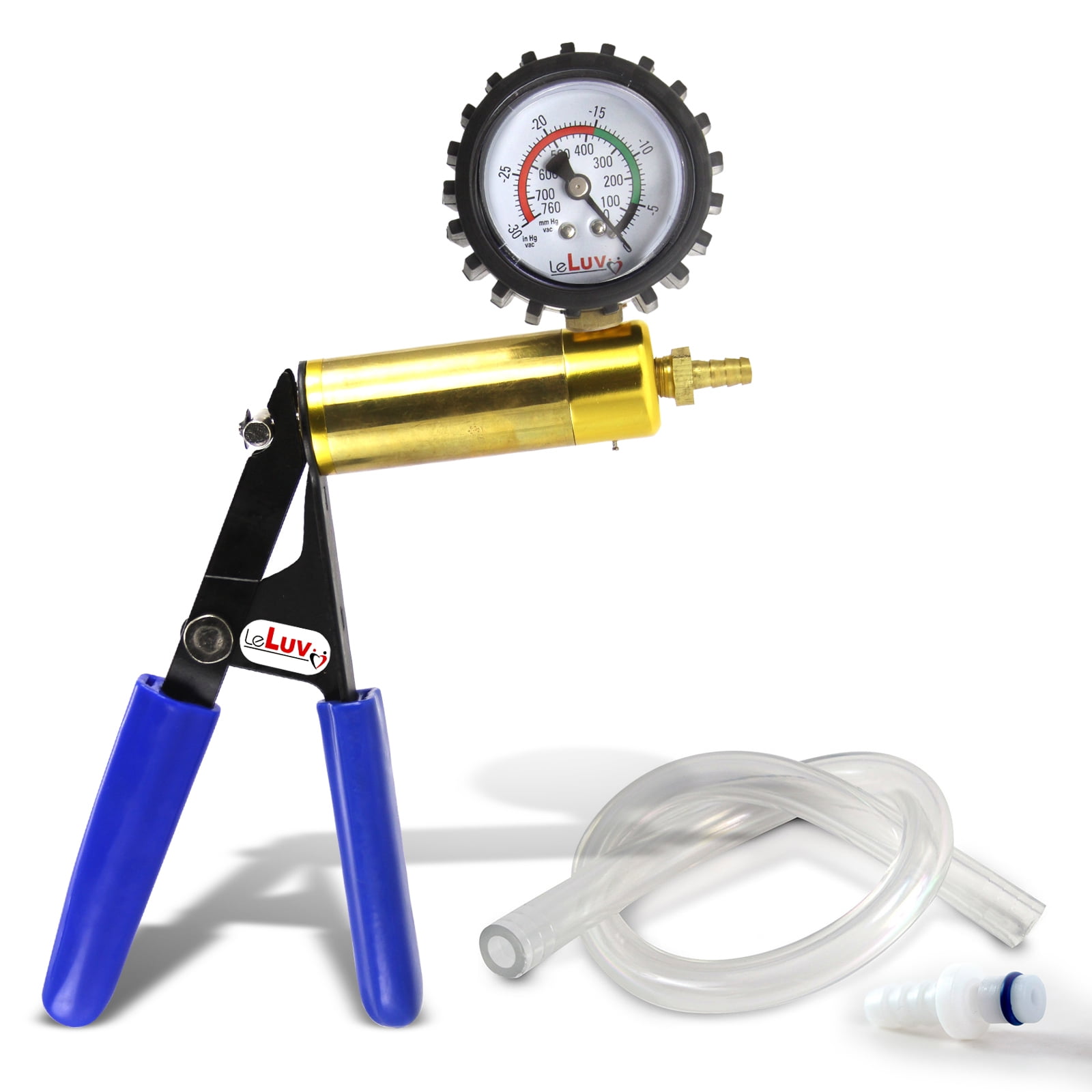 LeLuv® Ultima Blue Brass Vacuum Pump Handle with Protected Gauge ...