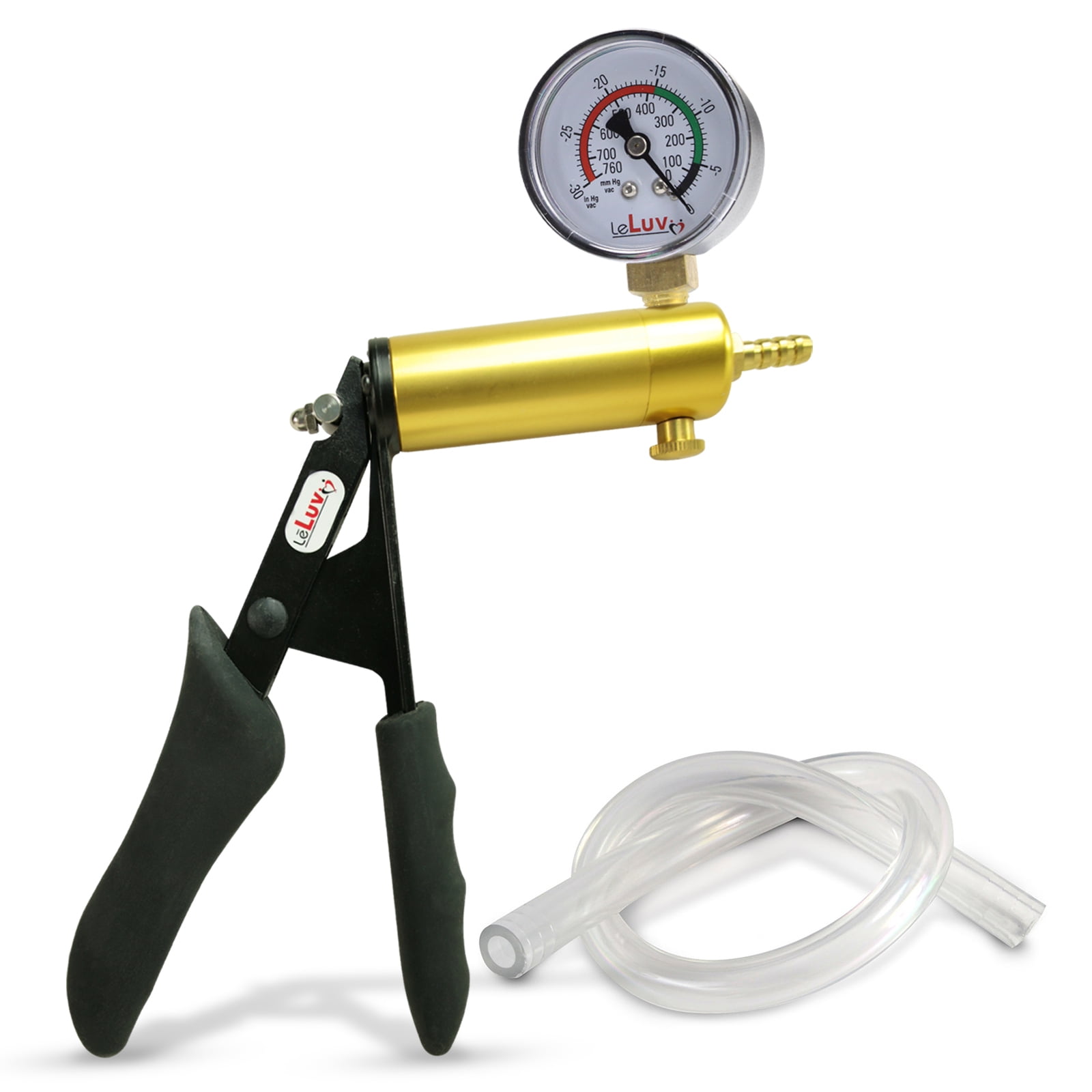 LeLuv® Ultima Red Brass Vacuum Pump Handle with Gauge & Red Silicone ...