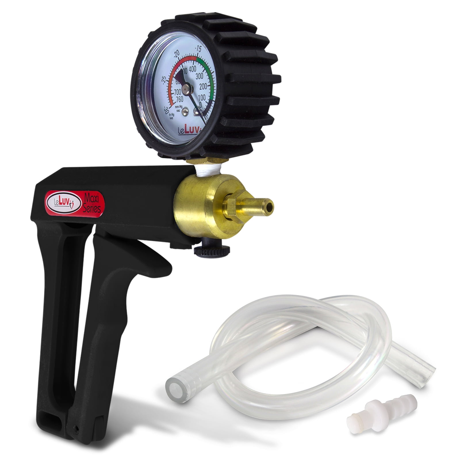 LeLuv® Vacuum Pump Black Maxi Ergonomic Handle with Protected Gauge ...