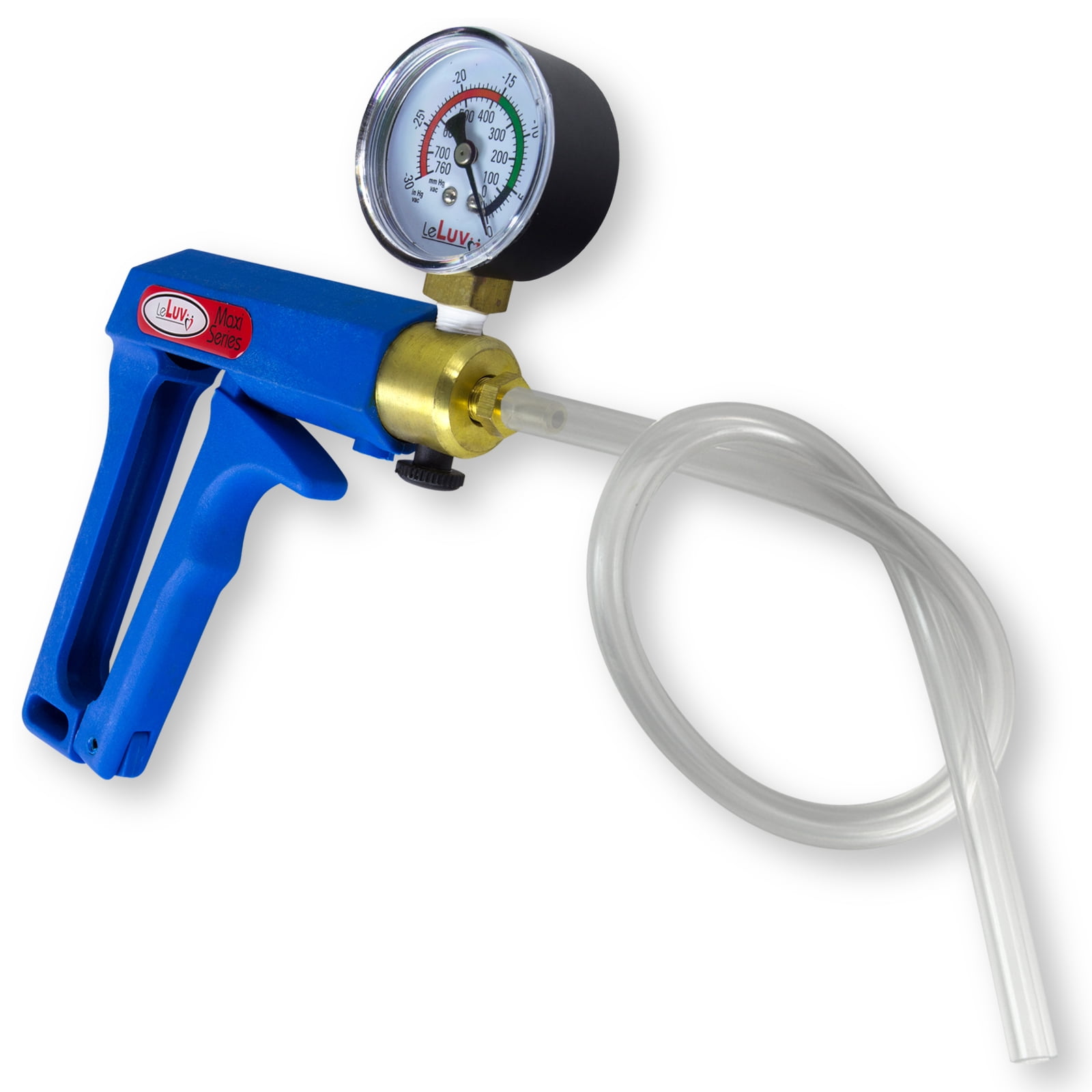 LeLuv Vacuum Pump Blue Maxi Ergonomic Handle with Gauge with Release ...