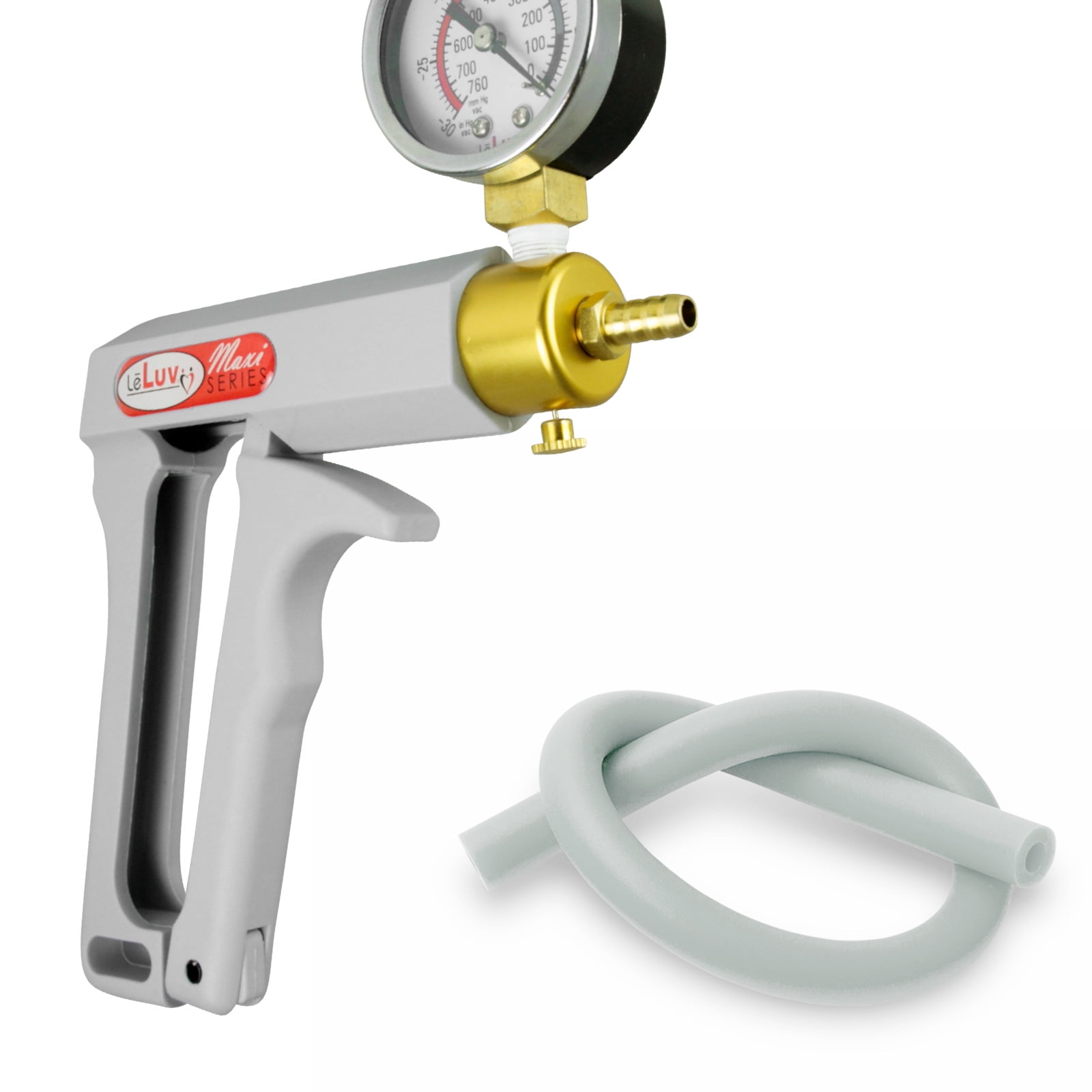 LeLuv® Vacuum Pump Grey Maxi Ergonomic Handle with Gauge with Release Valve with Matching ...