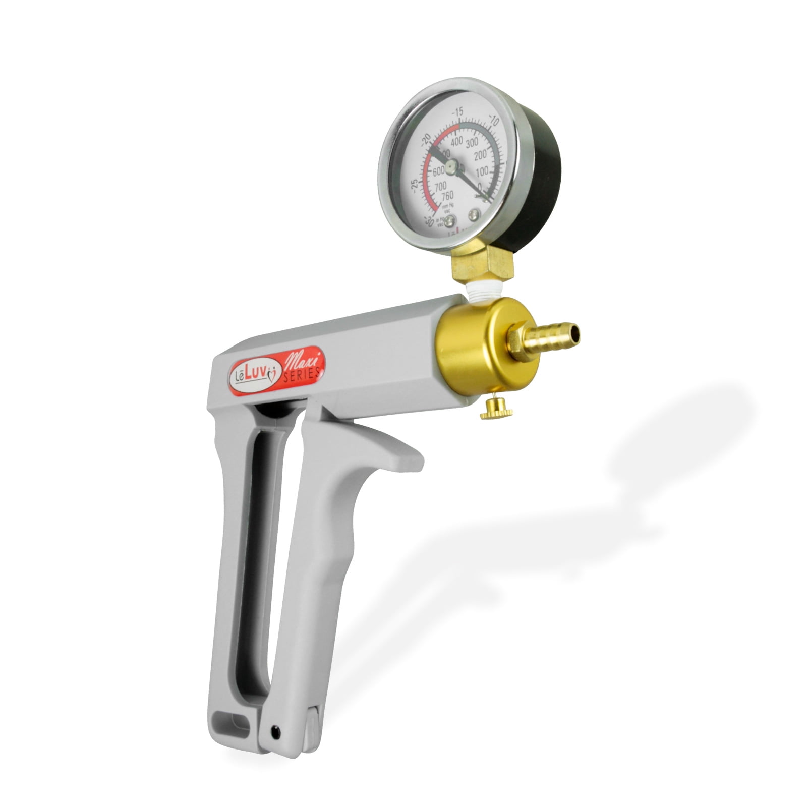 LeLuv Vacuum Pump Maxi Ergonomic with Release Valve and Gauge Grey ...