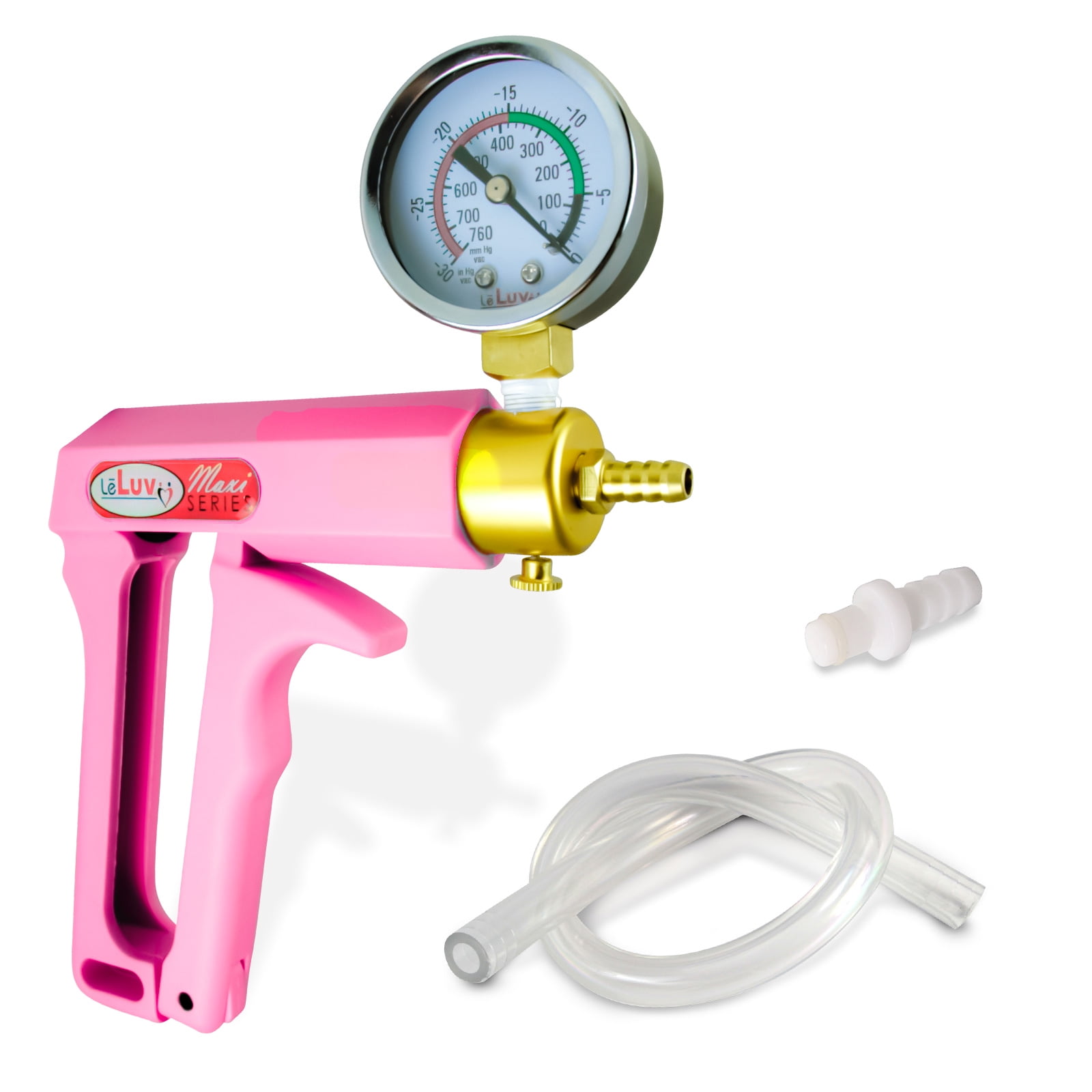 LeLuv Vacuum Pump Pink Maxi Ergonomic Handle with Gauge with Release ...