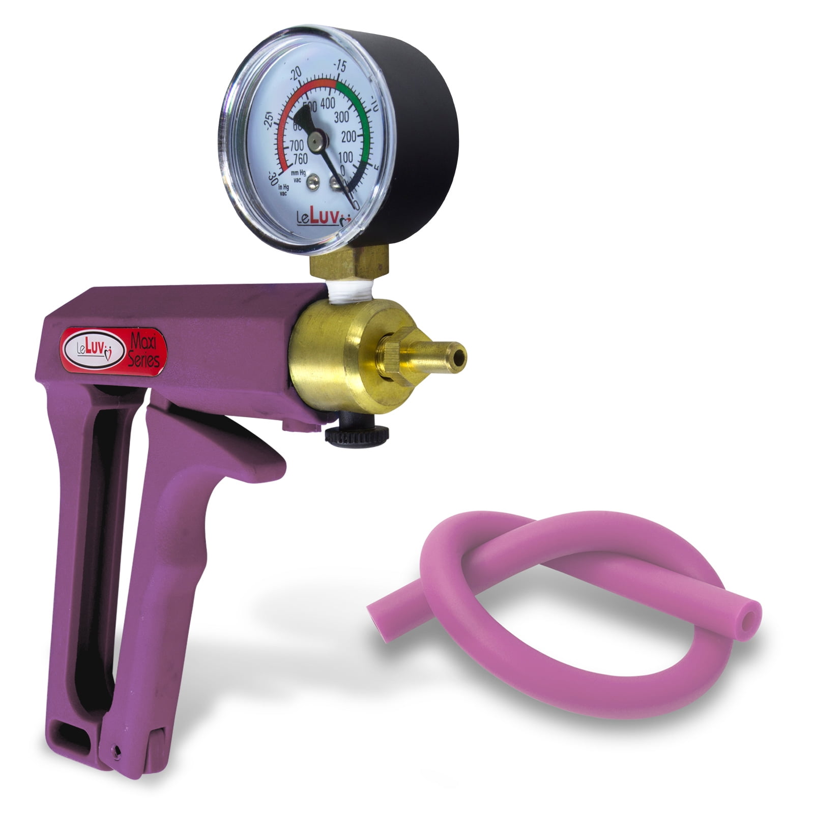 LeLuv Vacuum Pump Purple Maxi Ergonomic Handle with Gauge with Release ...