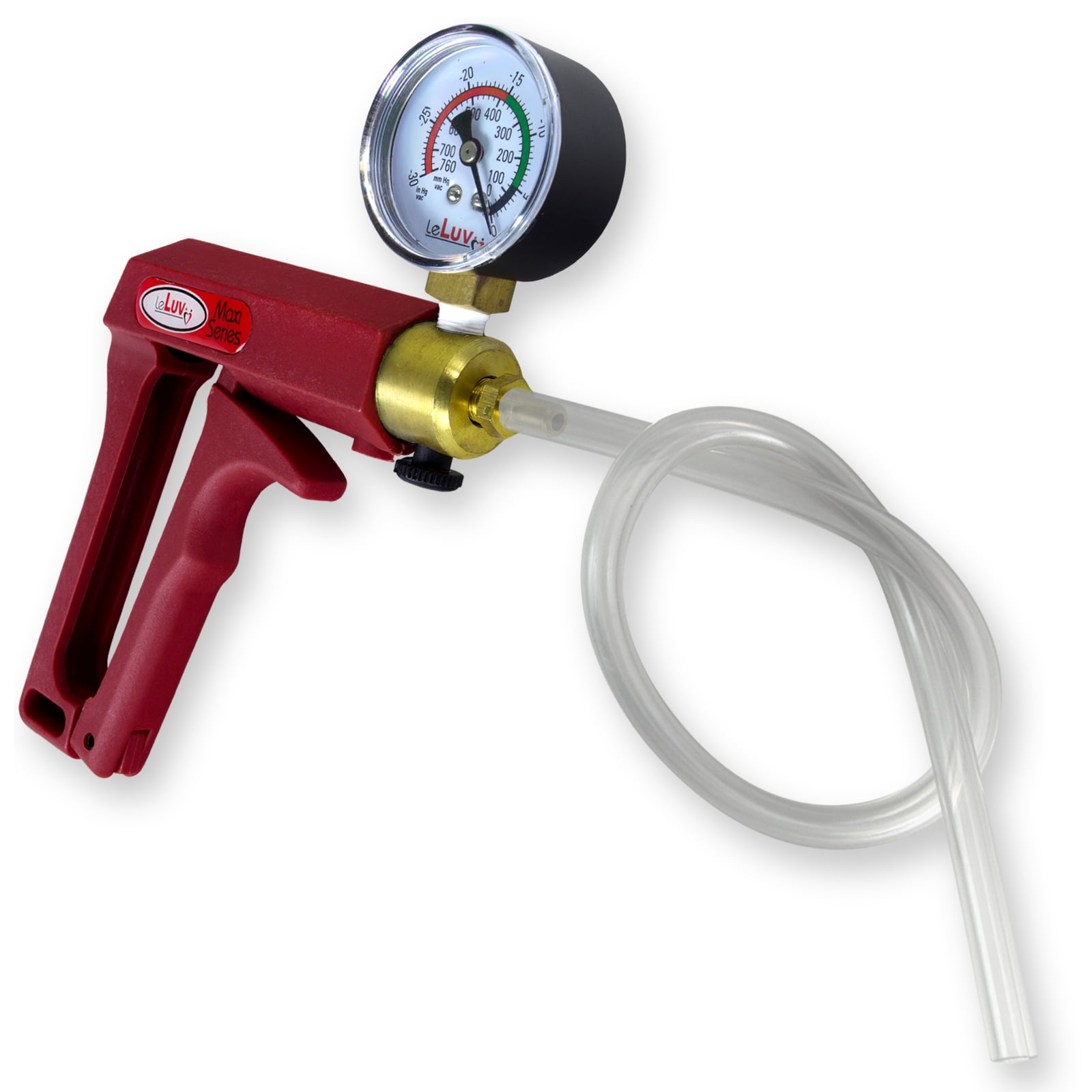 LeLuv® Vacuum Pump Red Maxi Ergonomic Handle with Gauge with Release ...