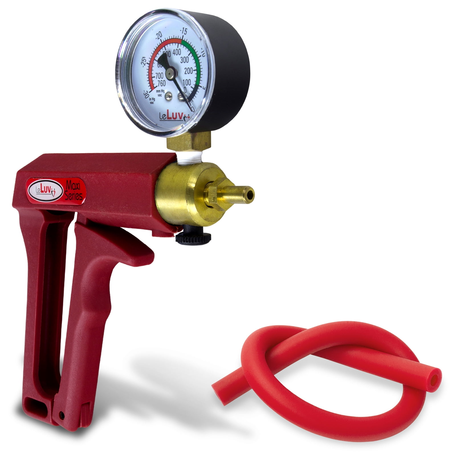 LeLuv Vacuum Pump Red Maxi Ergonomic Handle with Gauge with Release ...