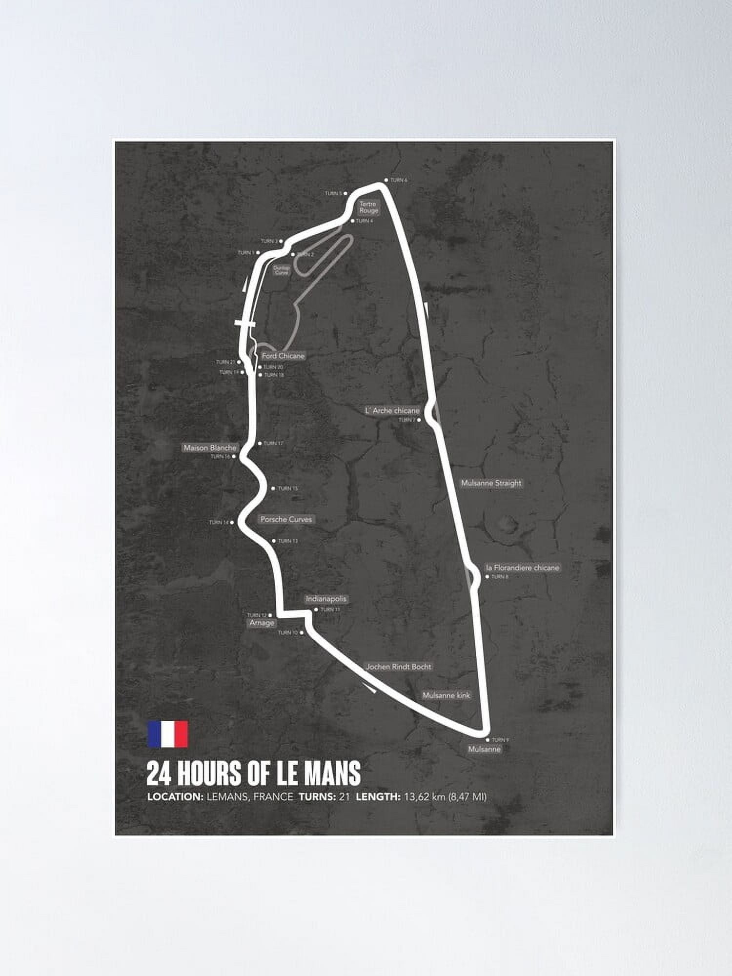 LeMans Circuit - Racetrack Map Poster Poster - Walmart.com
